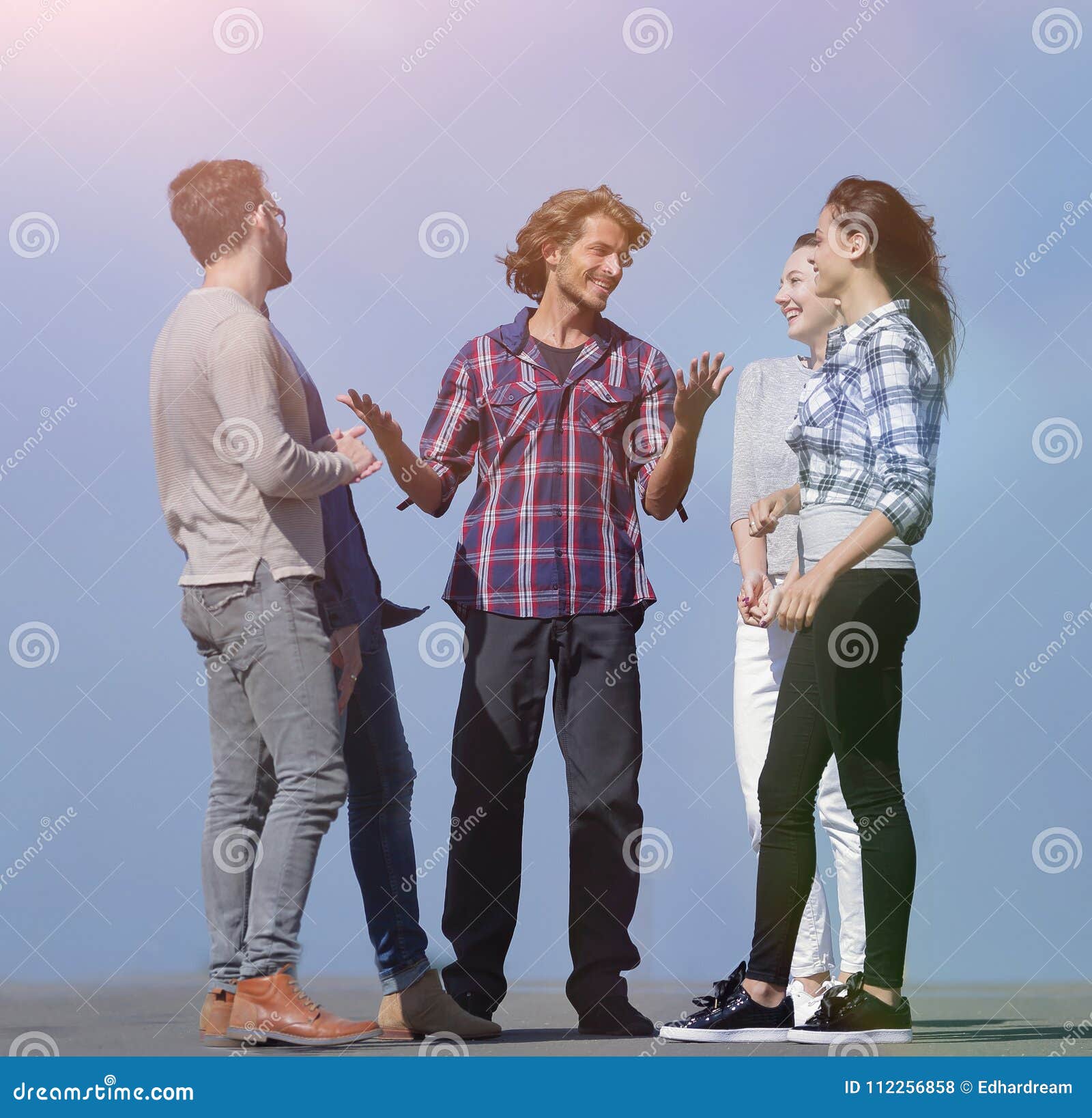 Creative Team of Friends Talking Outdoors Stock Photo - Image of ...