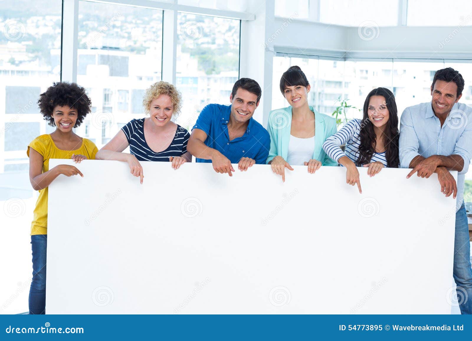 Creative Team Holding a Panel Stock Image - Image of finger, gesture ...