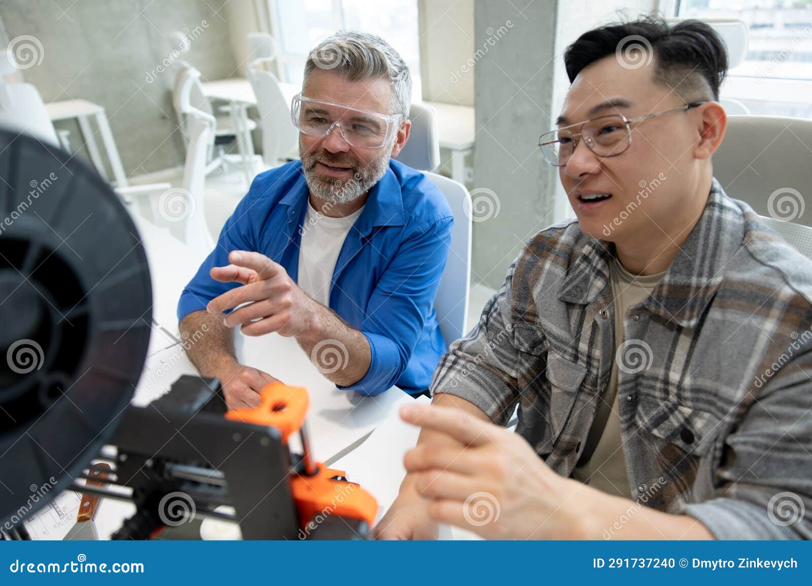 Creative Team Men Colleagues Working with Three Dimensional Technology ...