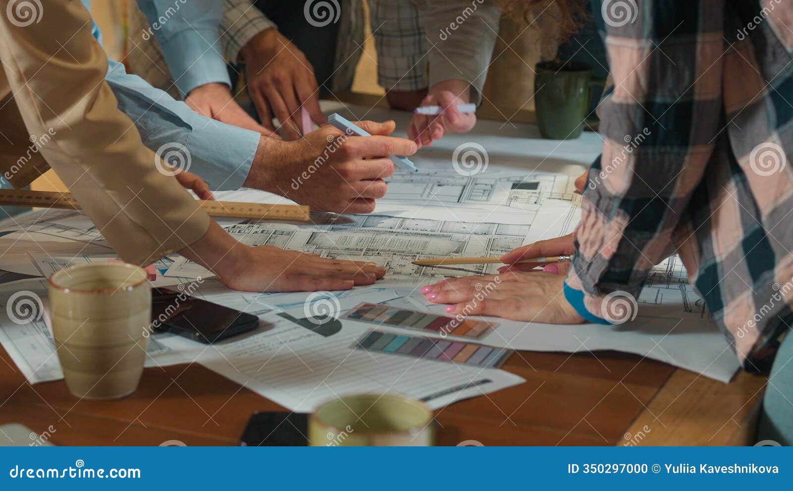 Creative Team Office Group Coworkers Architects Engineers Designers ...