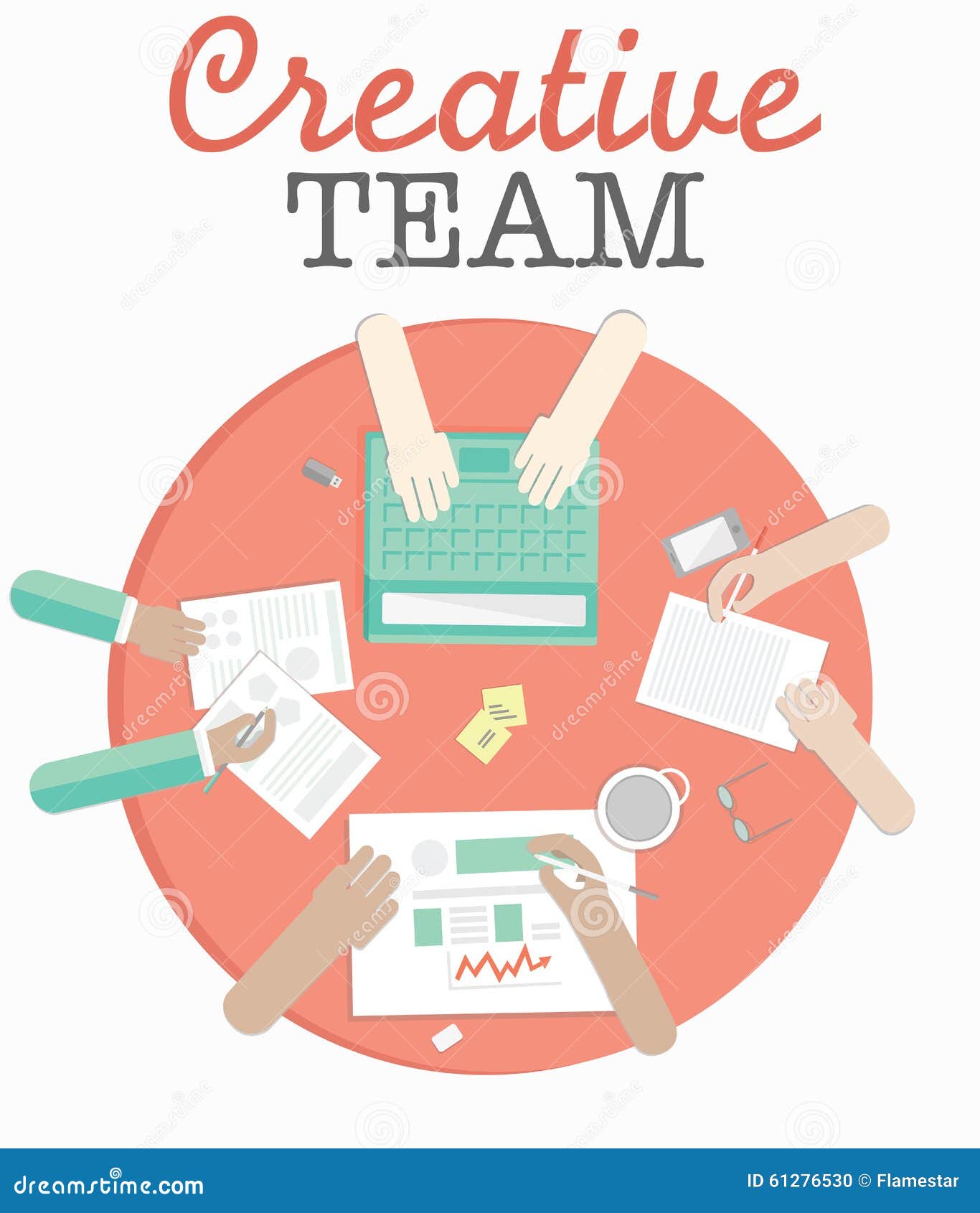 Creative Team. Project Work. Team in the Office. Stock Vector ...