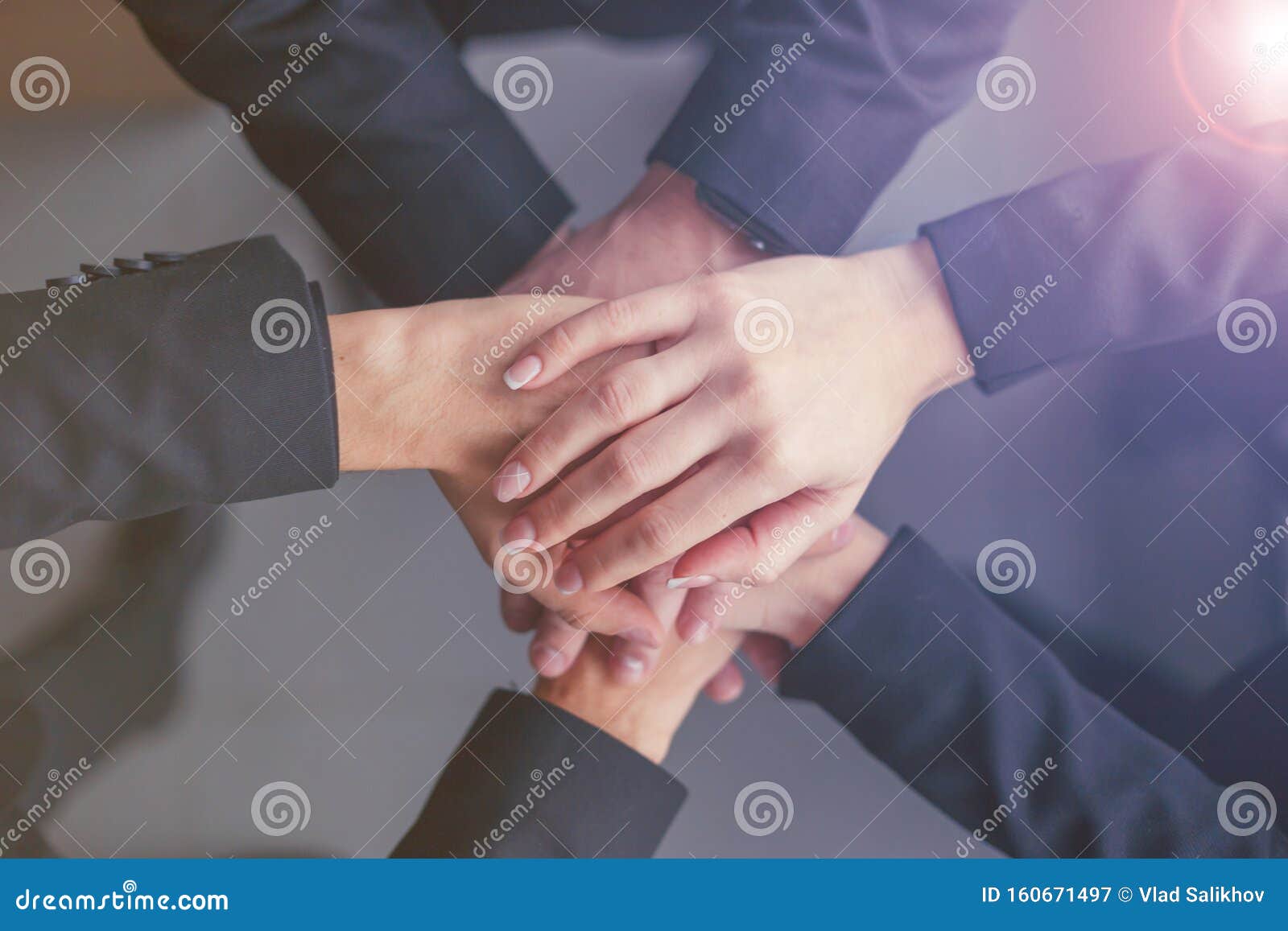 Creative Team Putting Their Hands Together in Circle Stock Image ...
