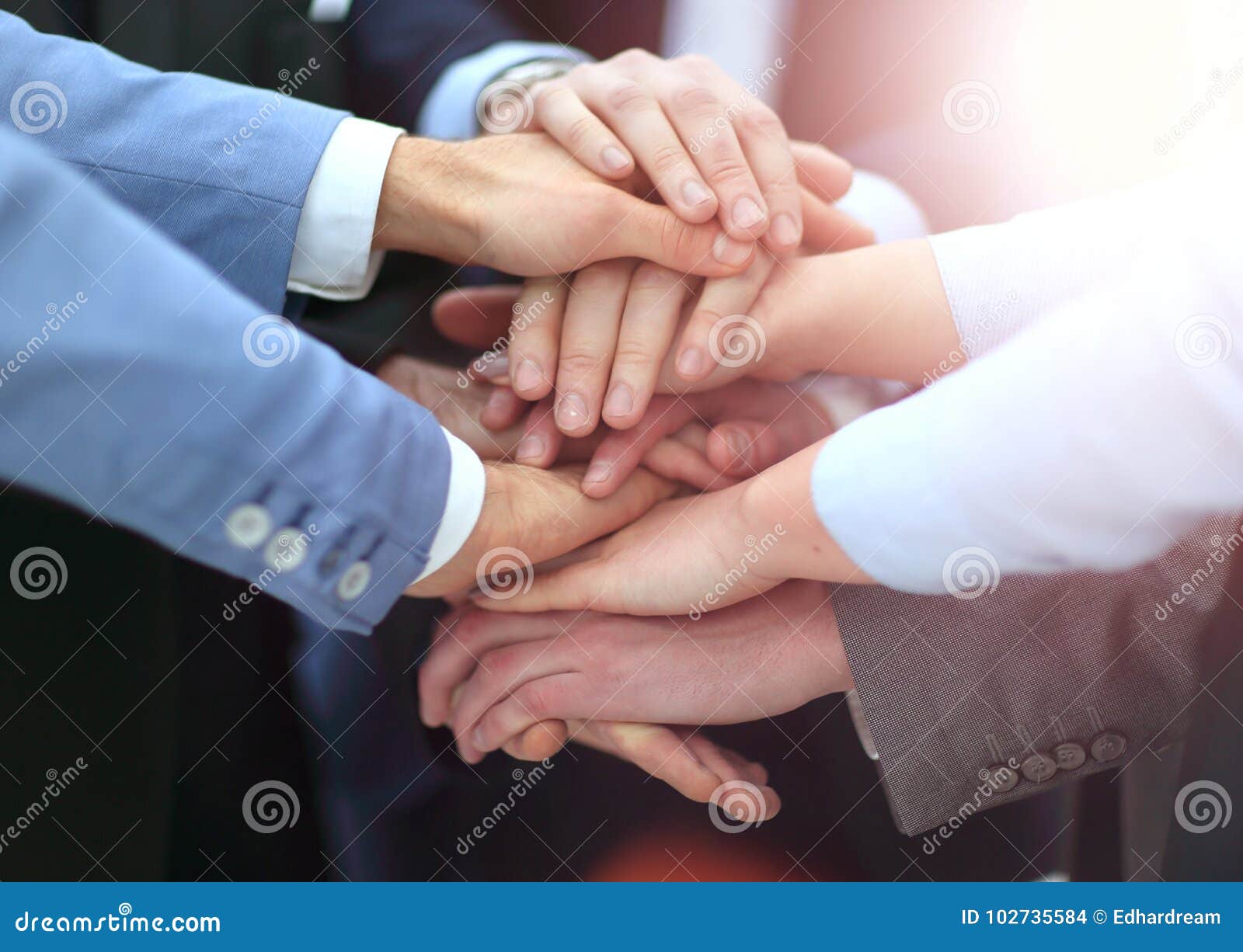 Creative Team Putting Their Hands Together in Circle Stock Photo ...
