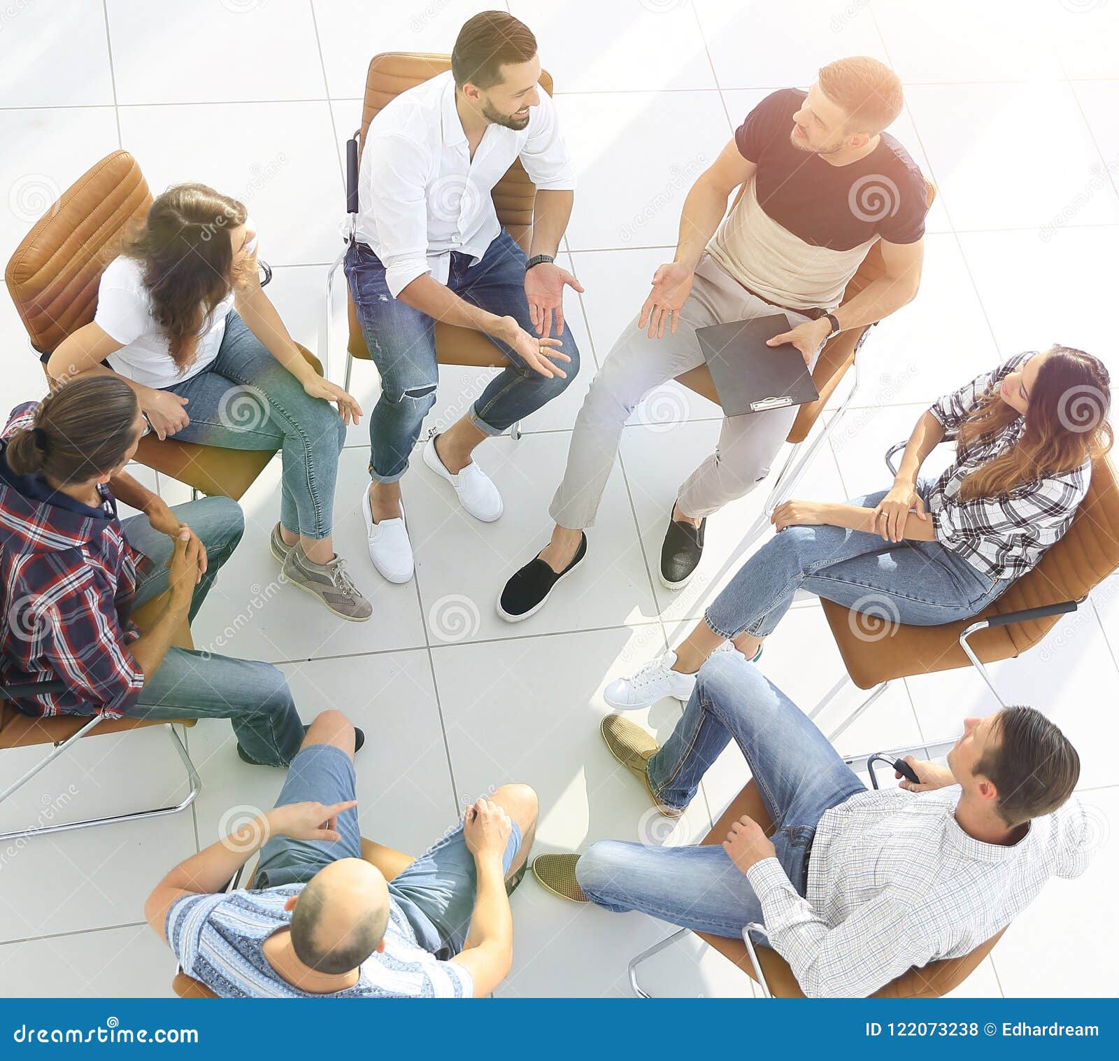 Creative Team Sitting in Class for Team Building Stock Photo - Image of ...