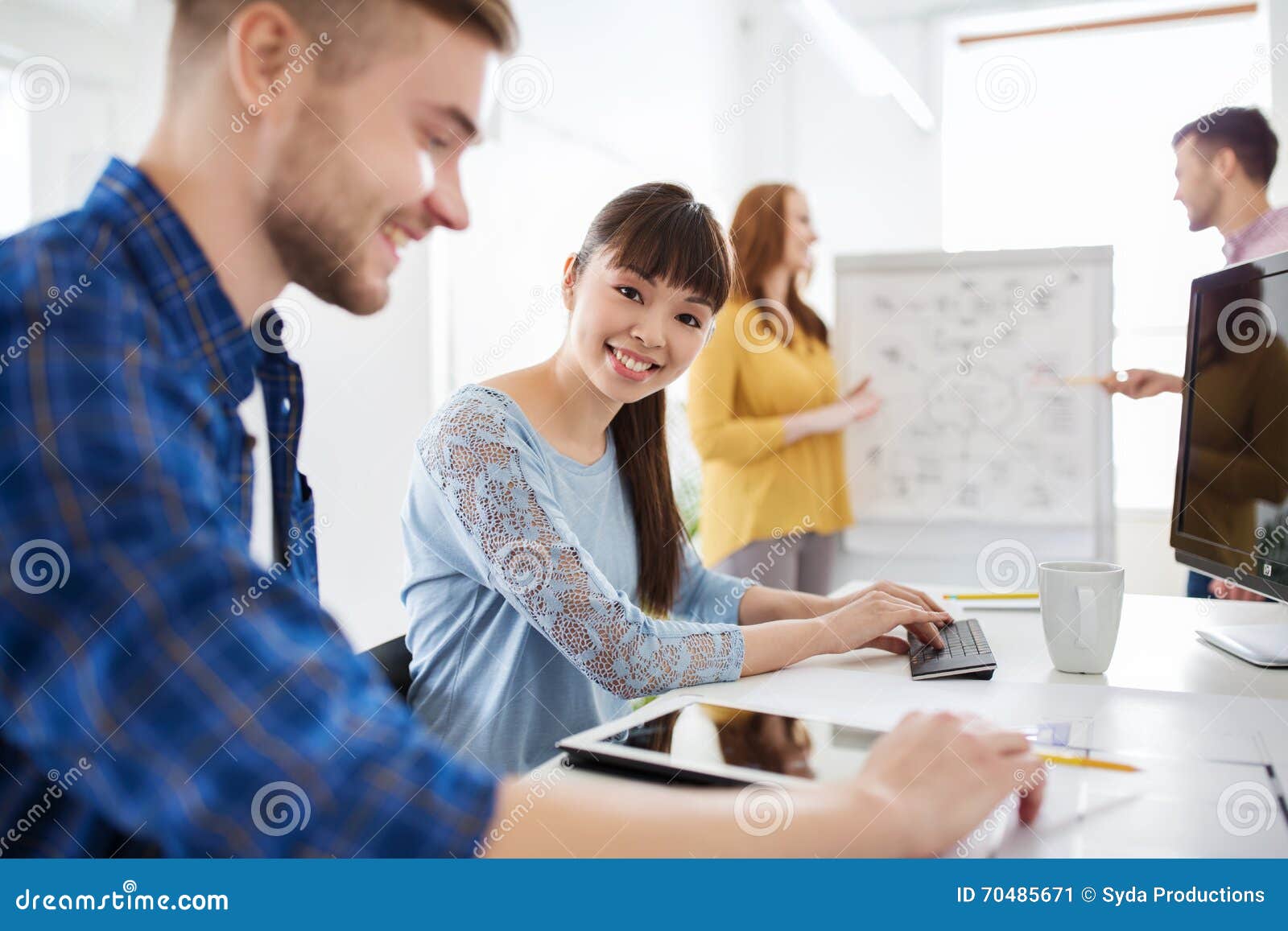 Creative Team with Tablet Pc Computer at Office Stock Image - Image of ...