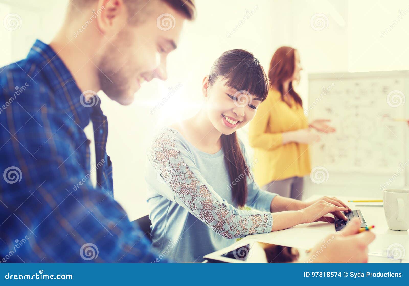 Creative Team with Tablet Pc Computer at Office Stock Photo - Image of ...