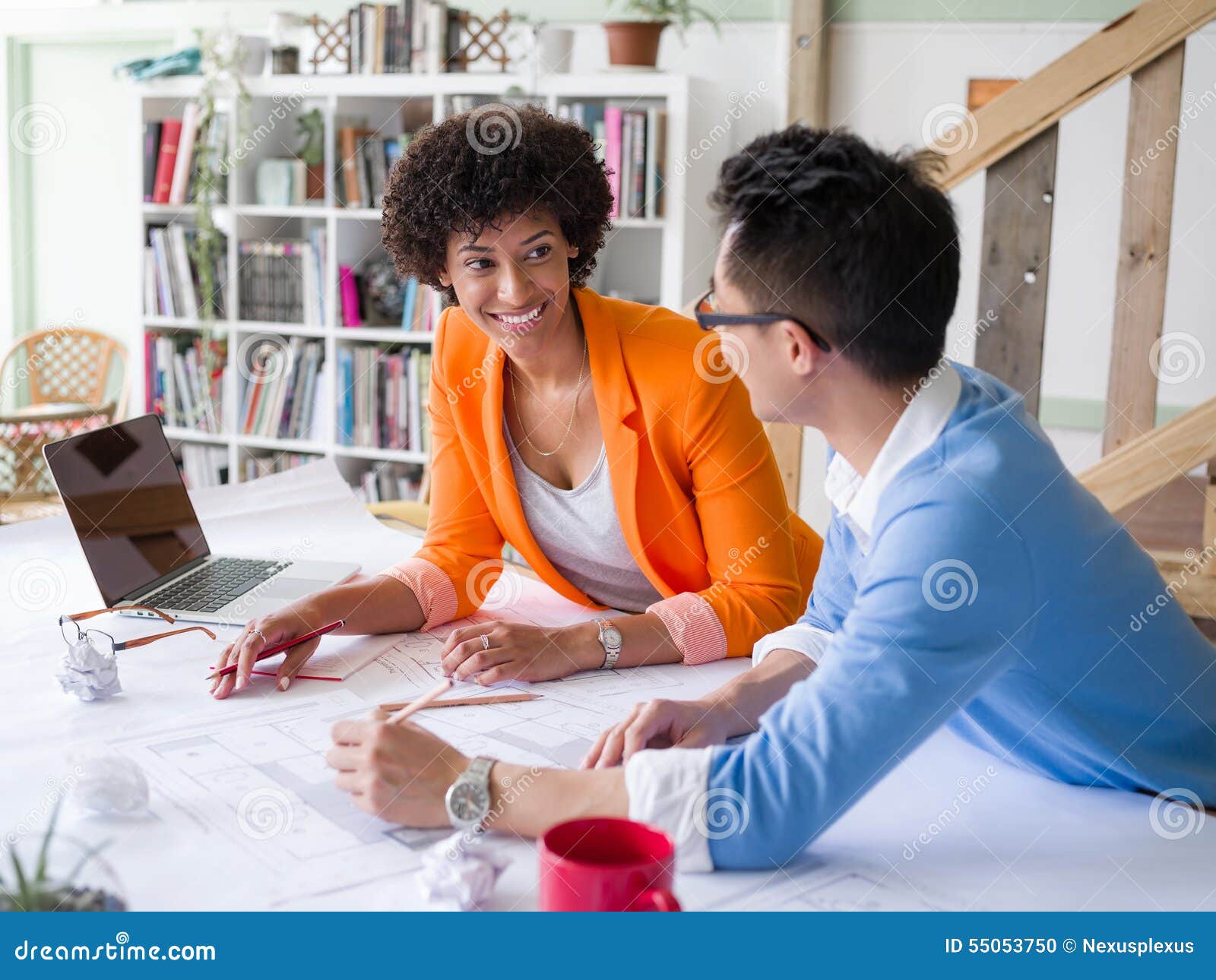 Creative team at work stock photo. Image of drawing, caucasian - 55053750