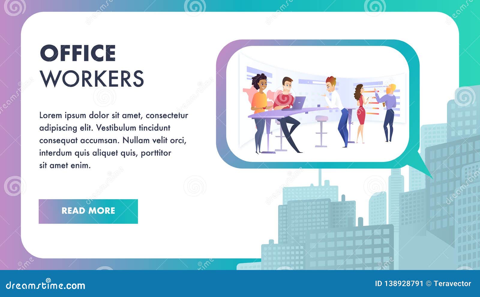 Creative Team Working on Business Project Banner Stock Illustration ...