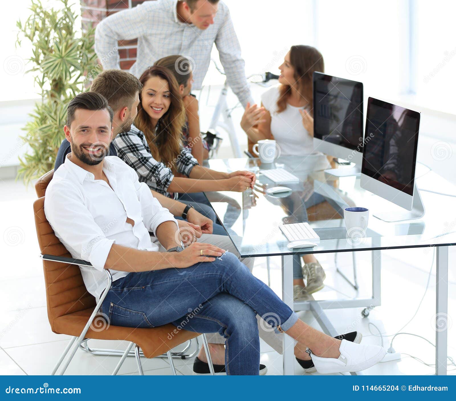 Creative Team Working in a Modern Office. Stock Photo - Image of ...