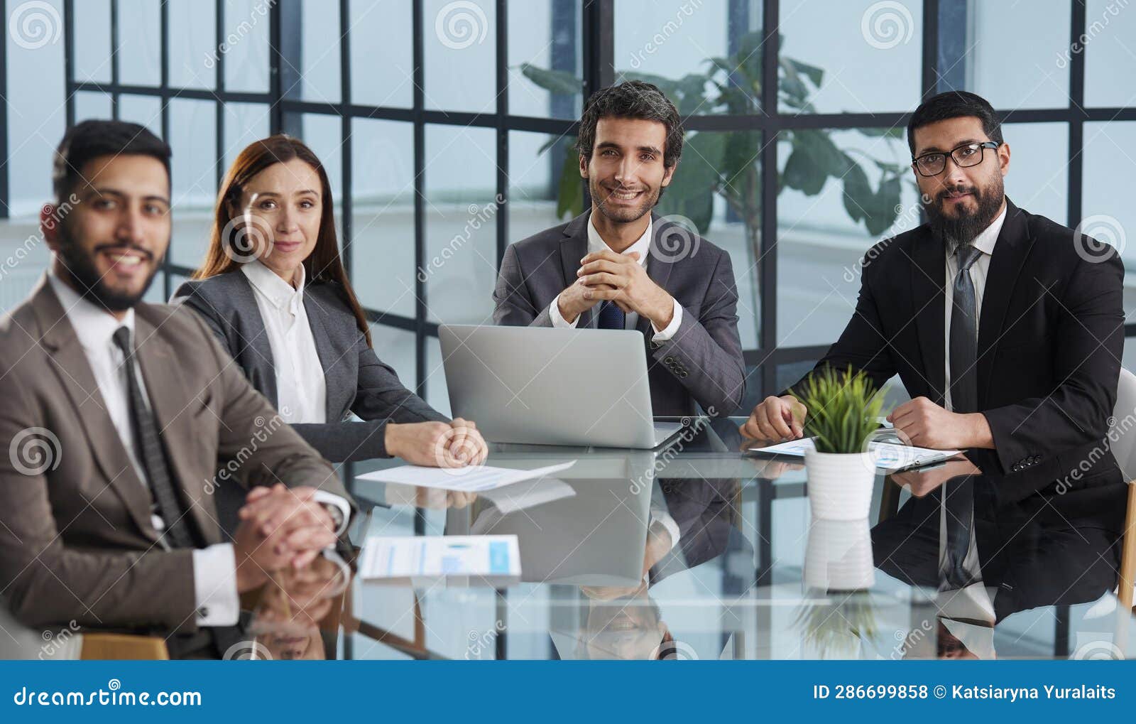 Creative Team Working on Project. Group of Business People Sitting ...