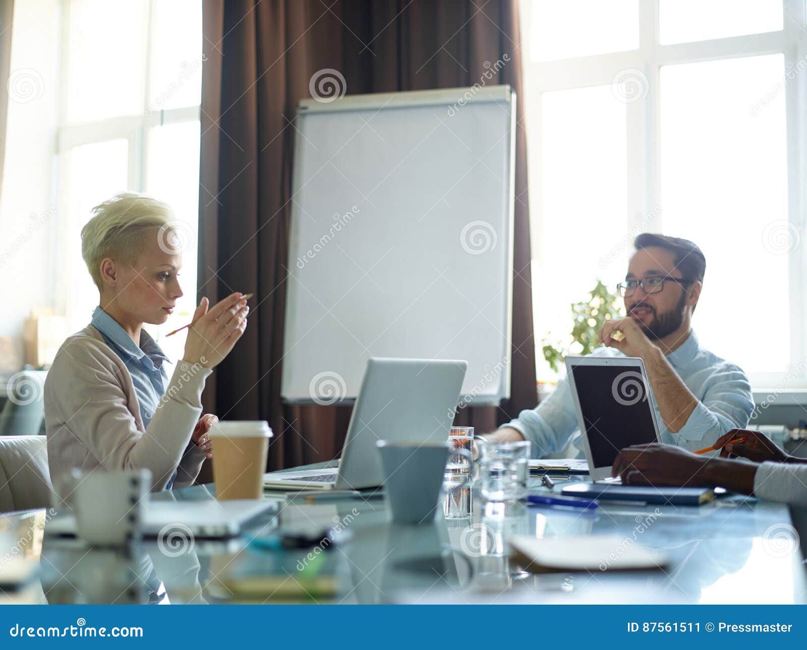 Creative Team Working on Strategy Stock Image - Image of talking ...