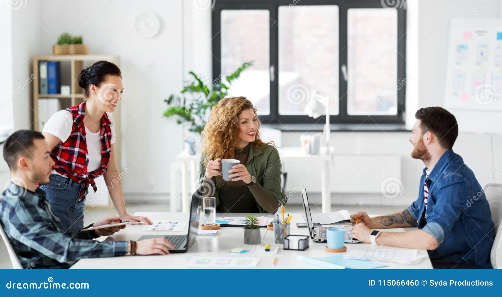 Creative Team Working on User Interface at Office Stock Photo - Image ...