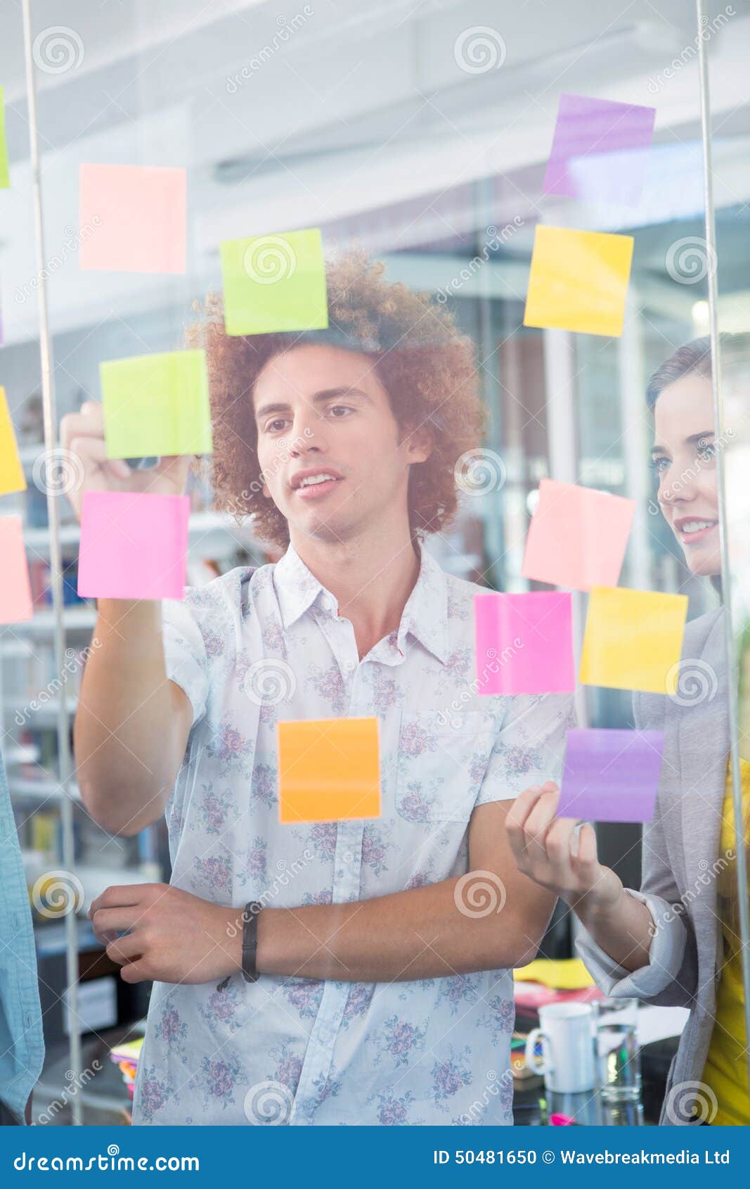 Creative Team Writing on Adhesive Notes Stock Photo - Image of ...