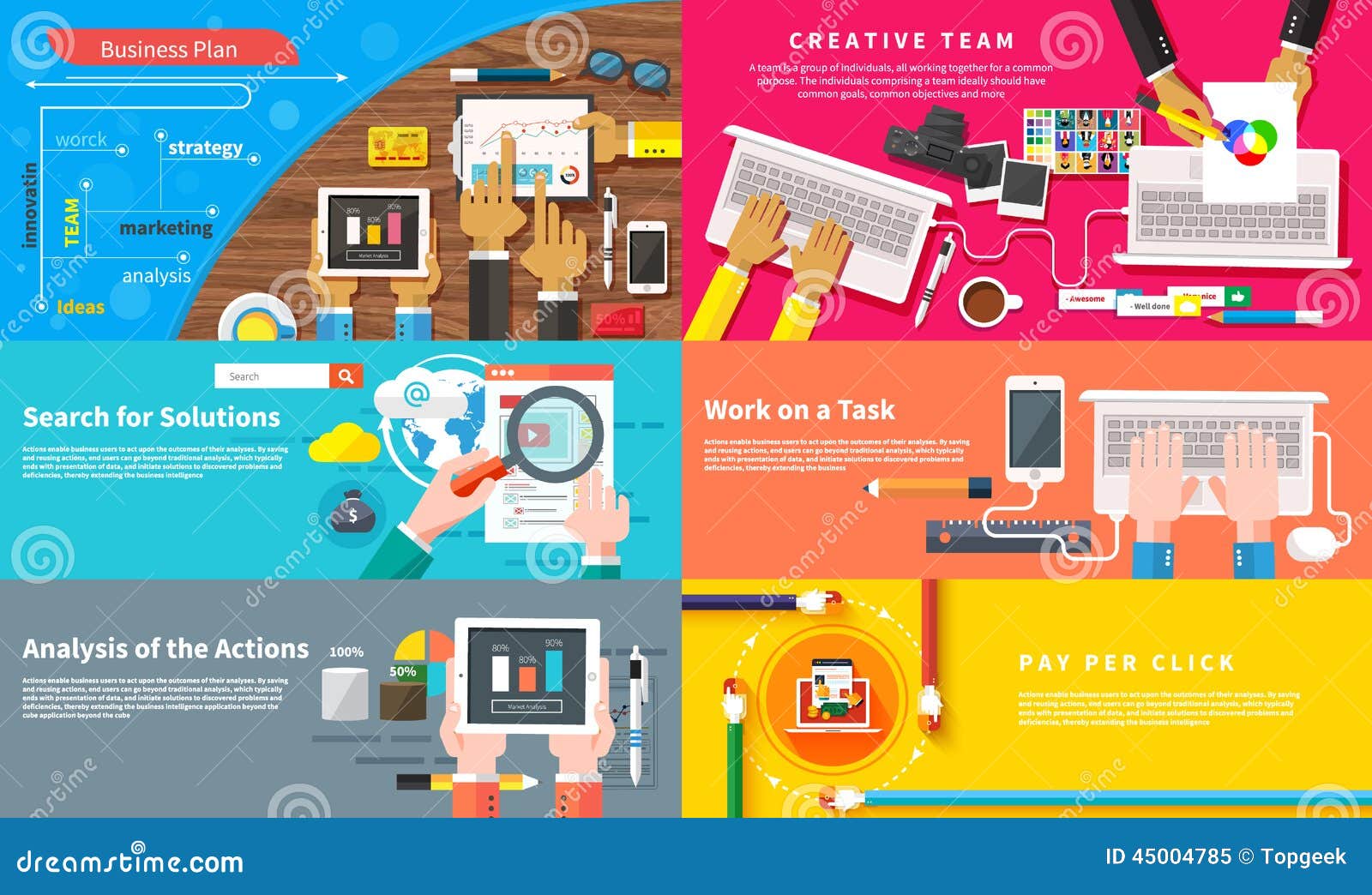 Creative Team. Young Design Team Working at Desk Stock Vector ...