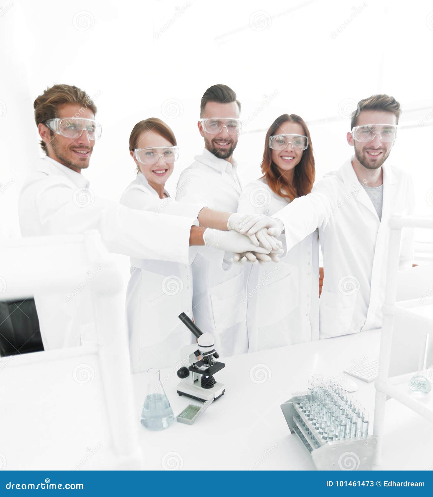 Creative Team of Young Scientists. Stock Image - Image of partnership ...