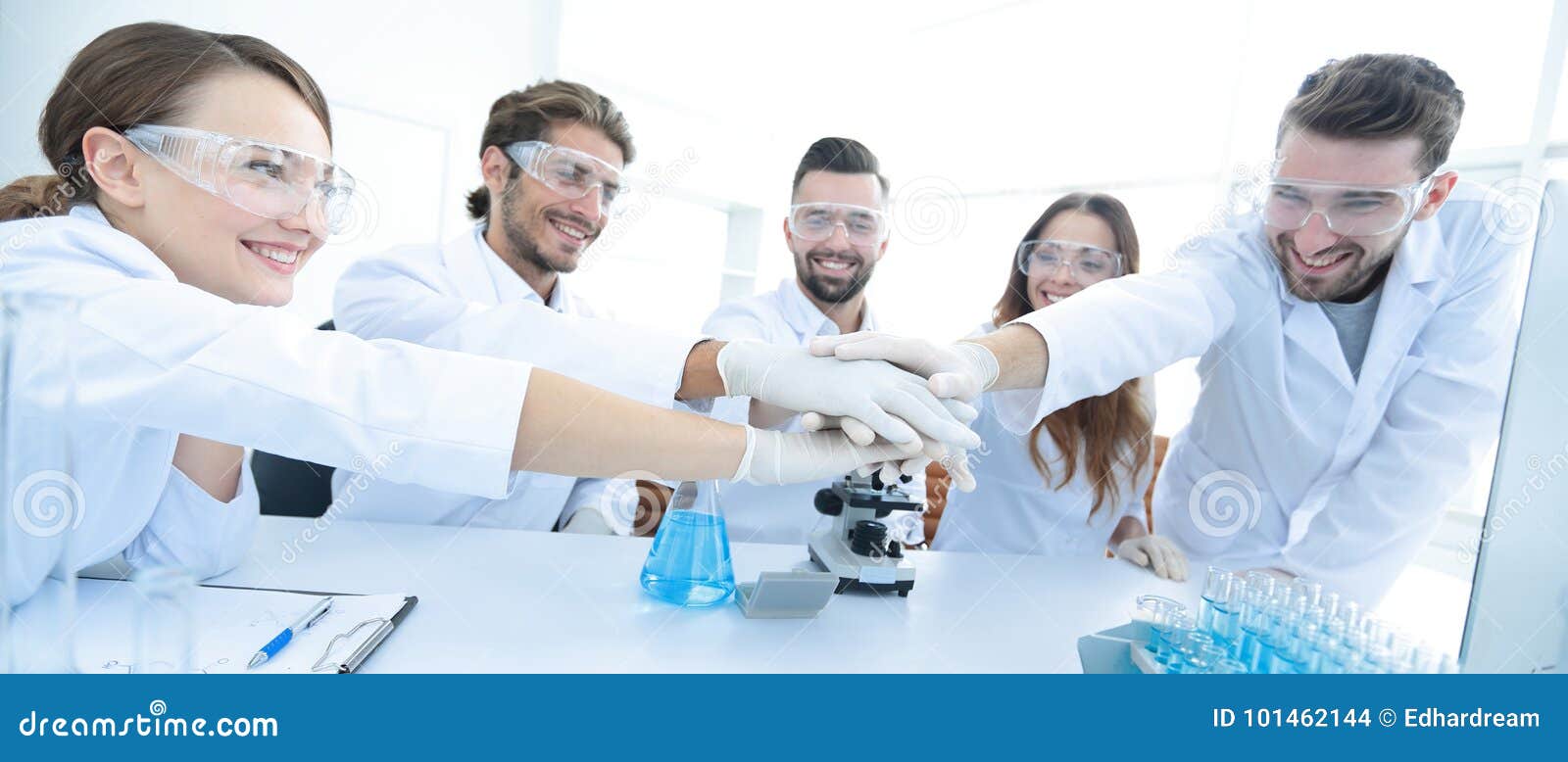 Creative Team of Young Scientists. Stock Photo - Image of production ...