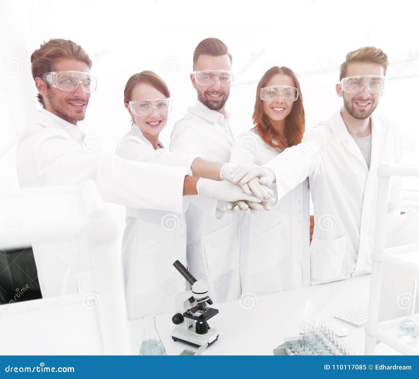 Creative Team of Young Scientists. Stock Image - Image of biologist ...
