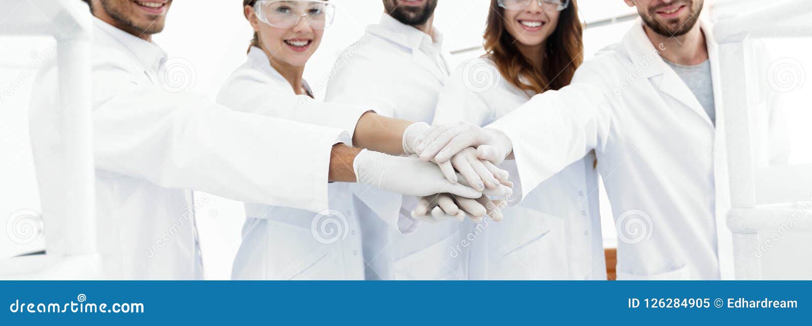 Creative Team of Young Scientists. Stock Image - Image of microbiology ...