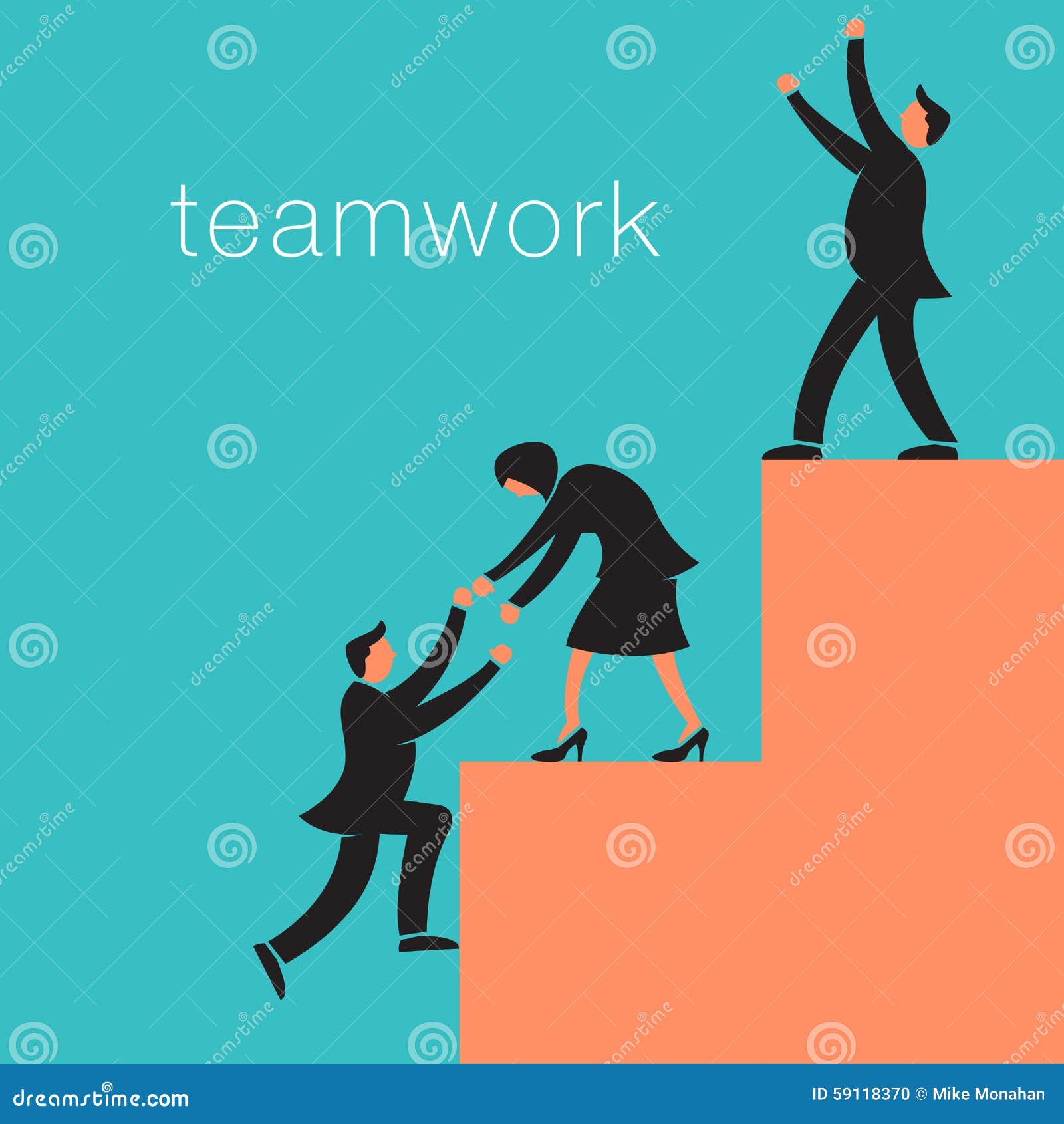 Creative Teamwork Background Vector Illustration | CartoonDealer.com ...