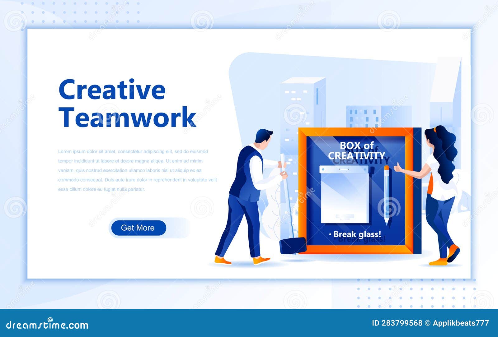 Creative Teamwork Flat Web Page Design Template of Homepage or Header ...