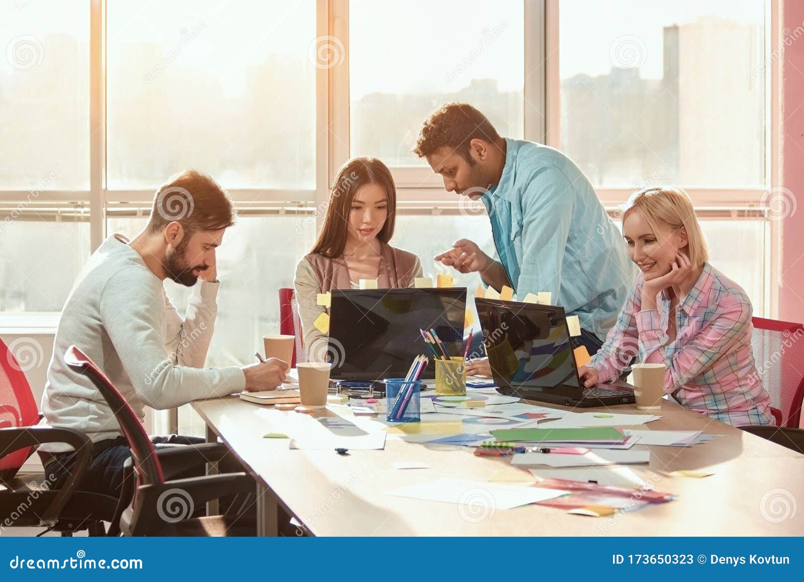 Creative Teamwork Meeting Discussion Ideas Concept. Stock Image - Image ...