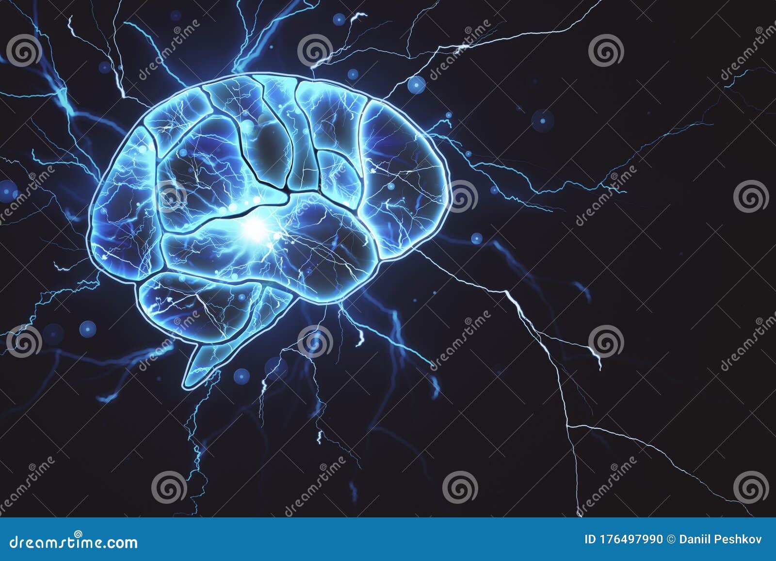Creative Tech Brain Wallpaper Stock Illustration - Illustration of idea ...