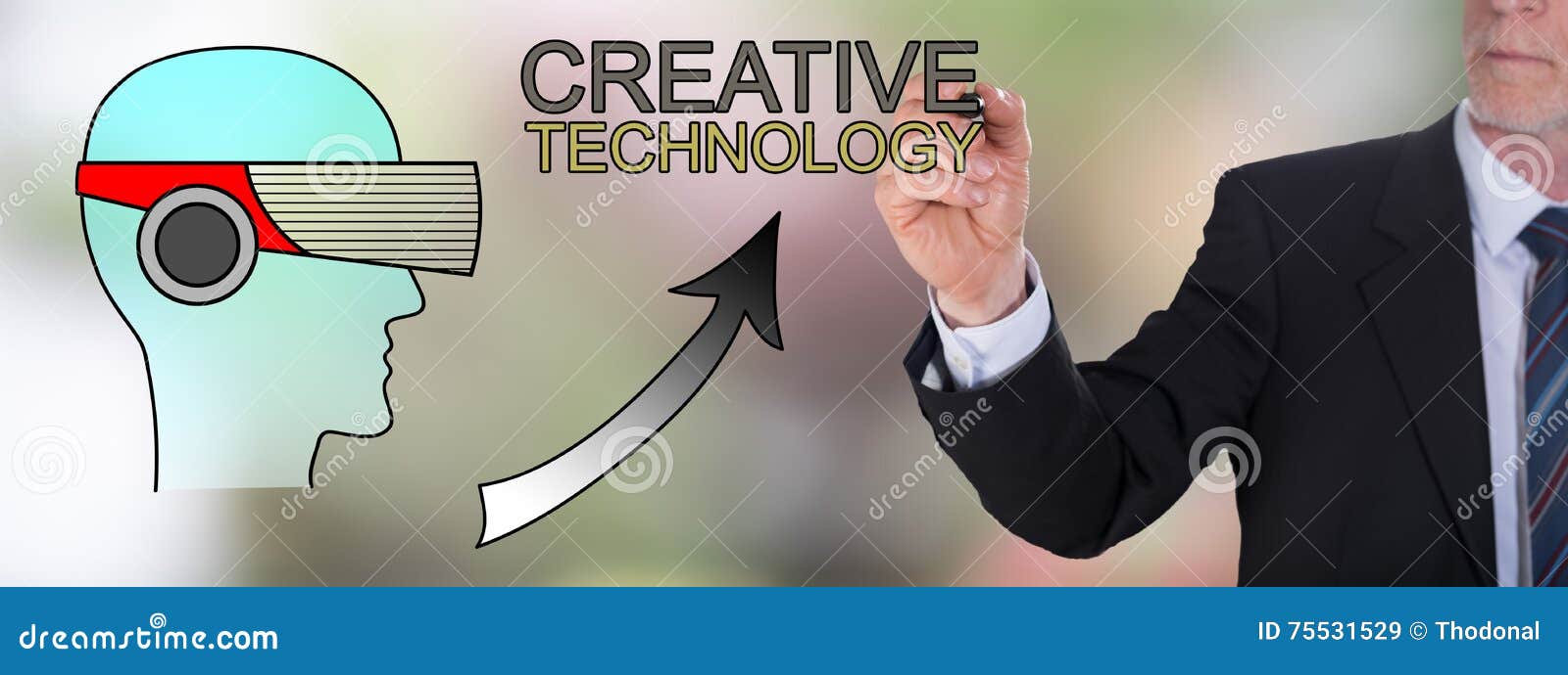 Creative Technology Concept Drawn by a Businessman Stock Image - Image ...