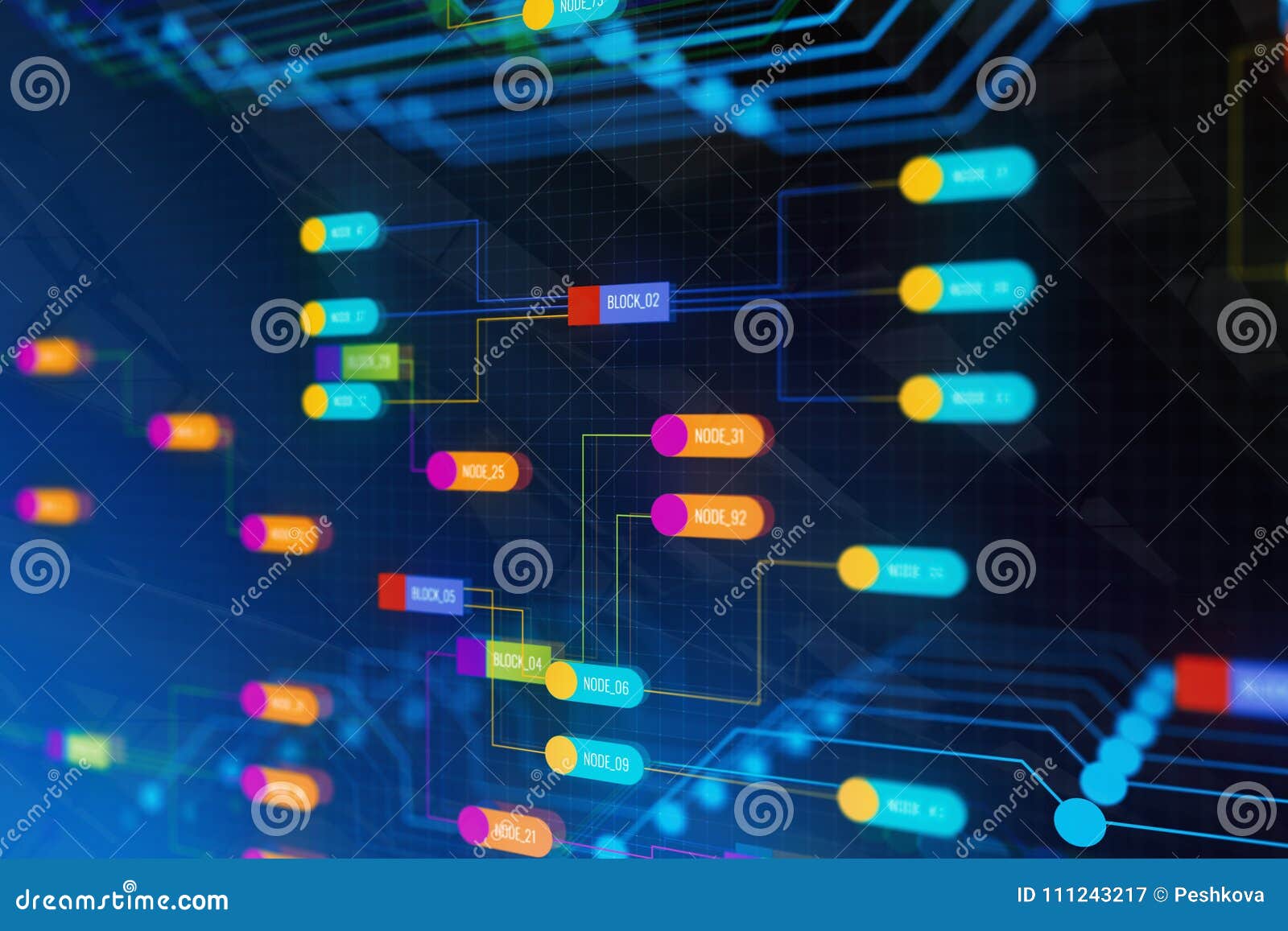 Creative Technology Node Backdrop Stock Image - Image of colorful ...