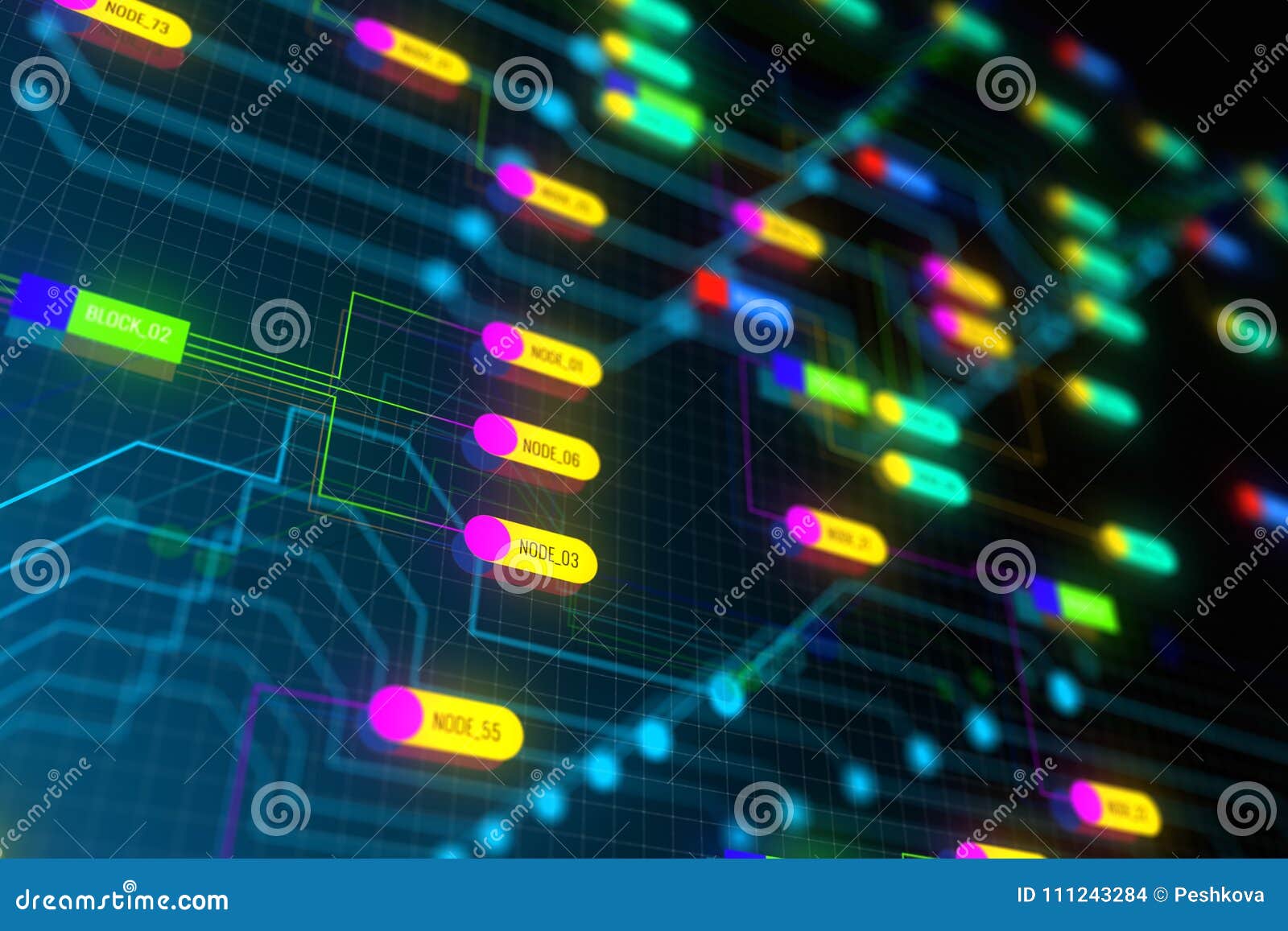 Creative Technology Node Wallpaper Stock Illustration - Illustration of ...