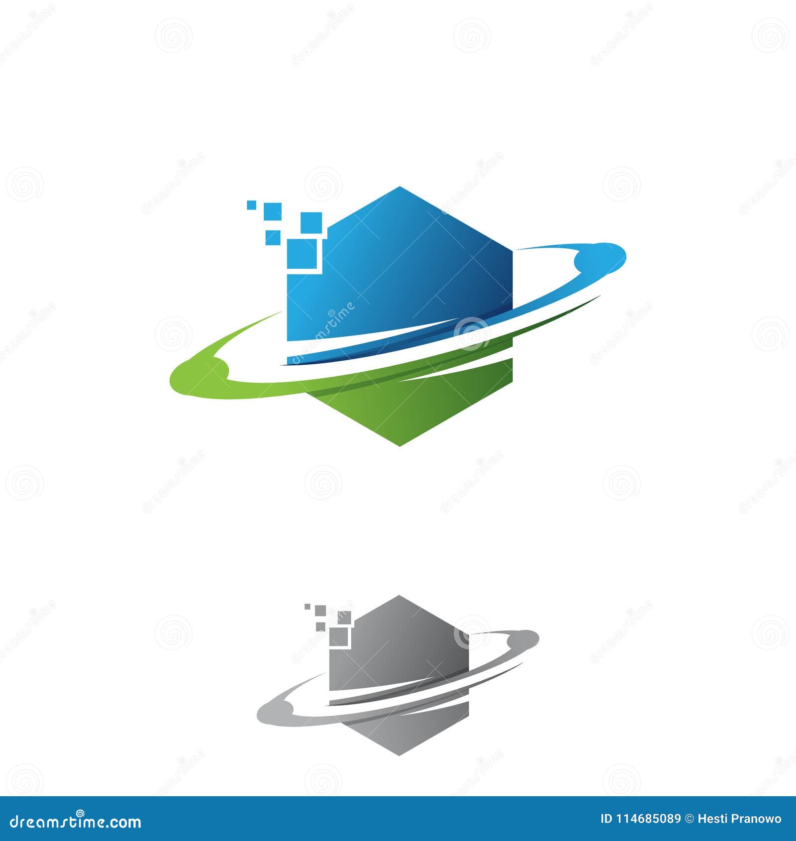 Technology Orbit Web Rings Logo Cartoon Vector | CartoonDealer.com ...