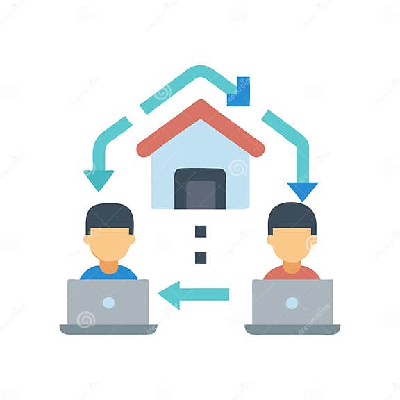 Creative Telecommuting Icon for Digital Workspaces Stock Vector ...