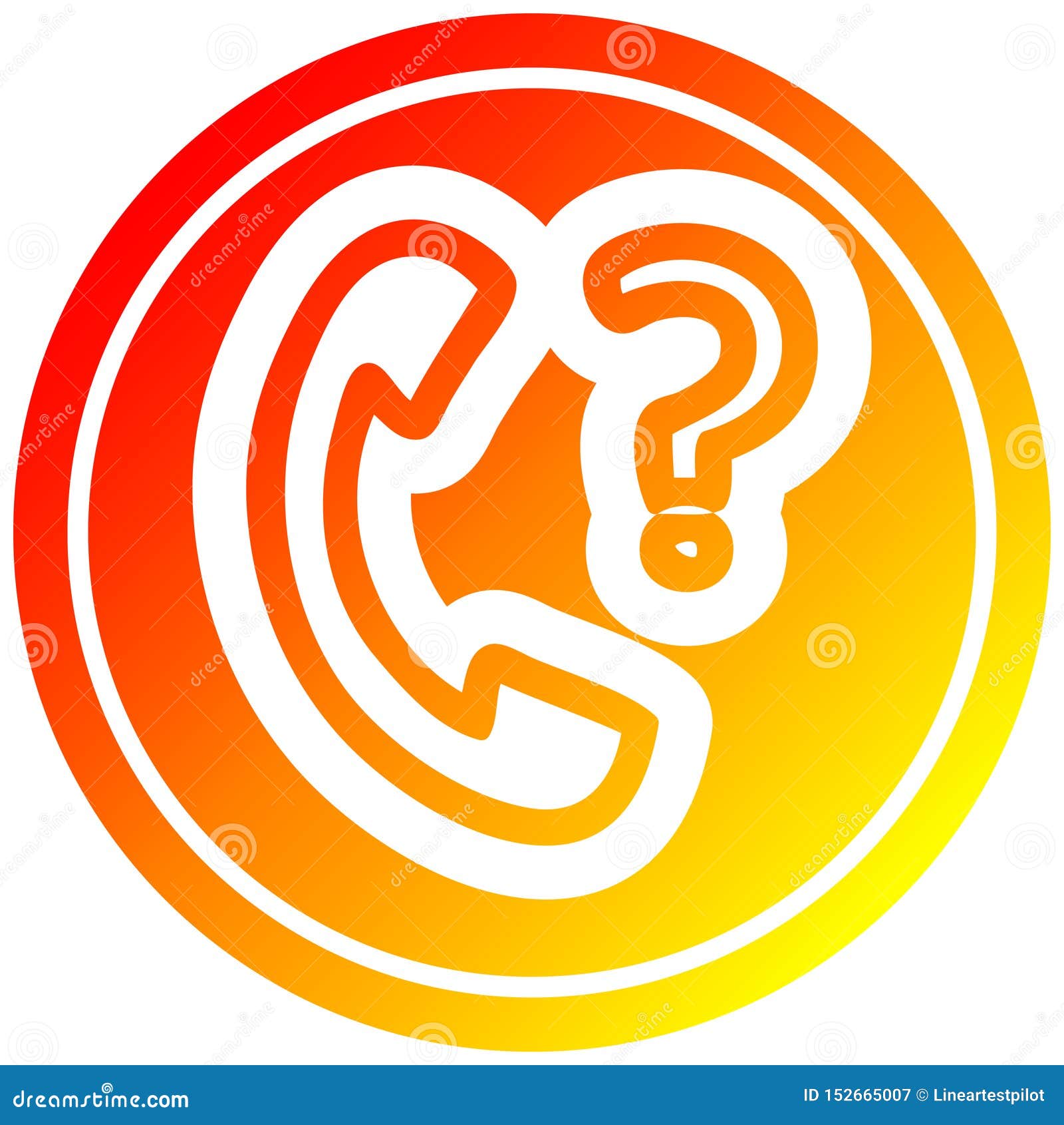 A Creative Telephone Handset with Question Mark Circular in Hot ...