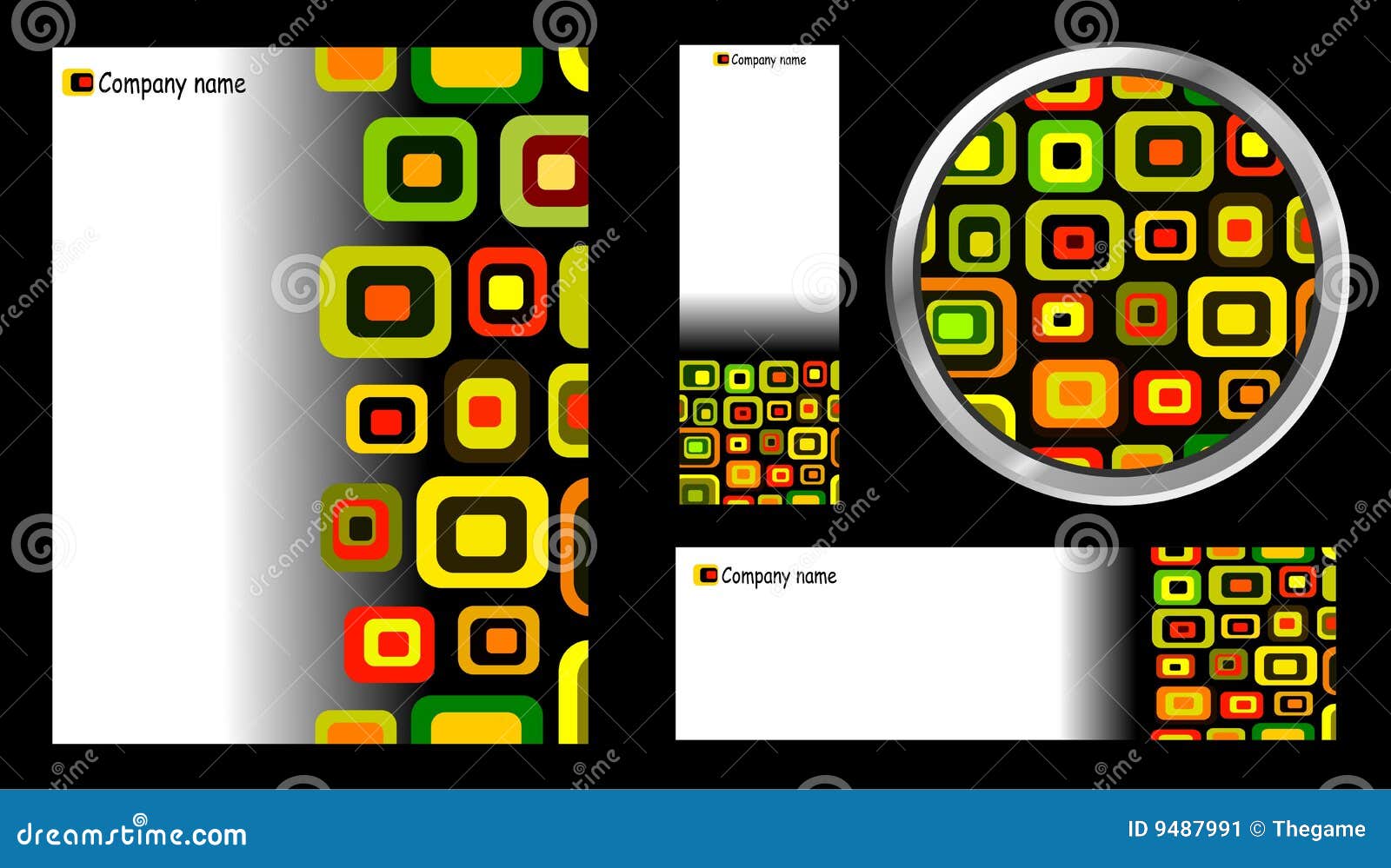 Creative Template, Button and Card Set Stock Vector - Illustration of ...