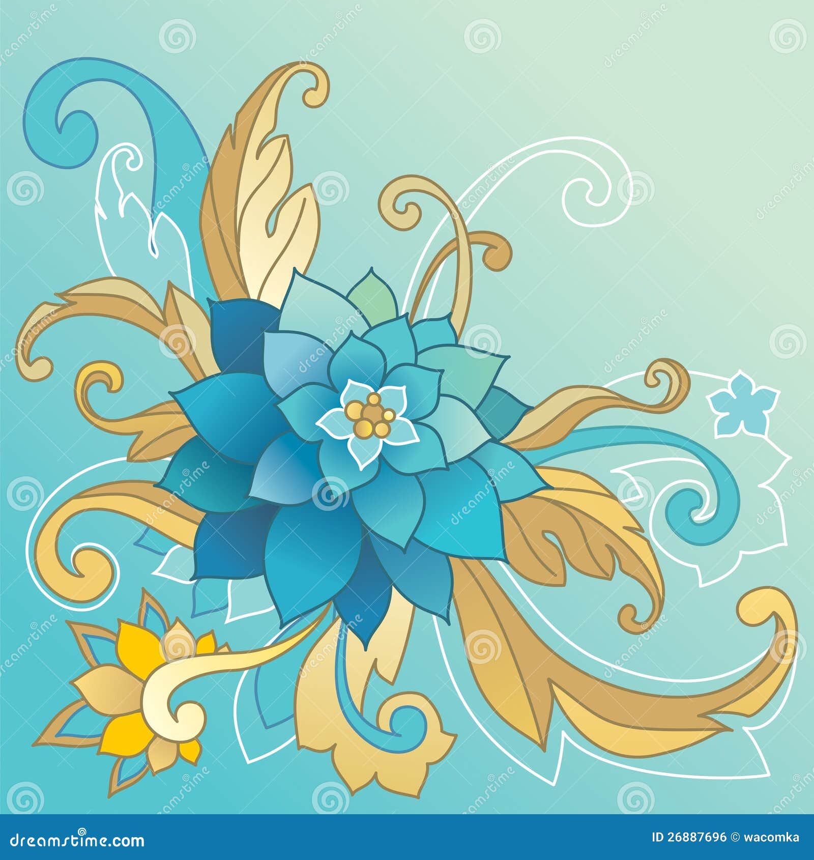 Creative Template with Flower and Leaves Stock Illustration ...