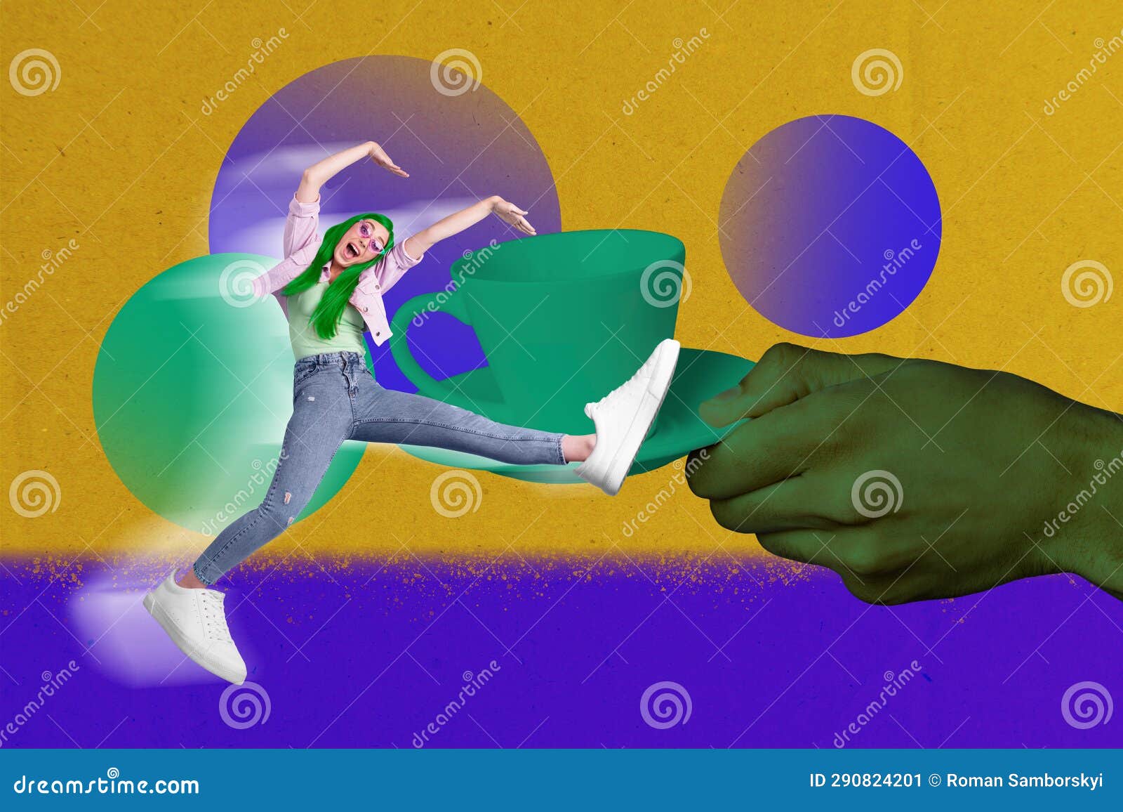 Creative Template Magazine Collage Of Small Kid Pupil Using Pencil ...