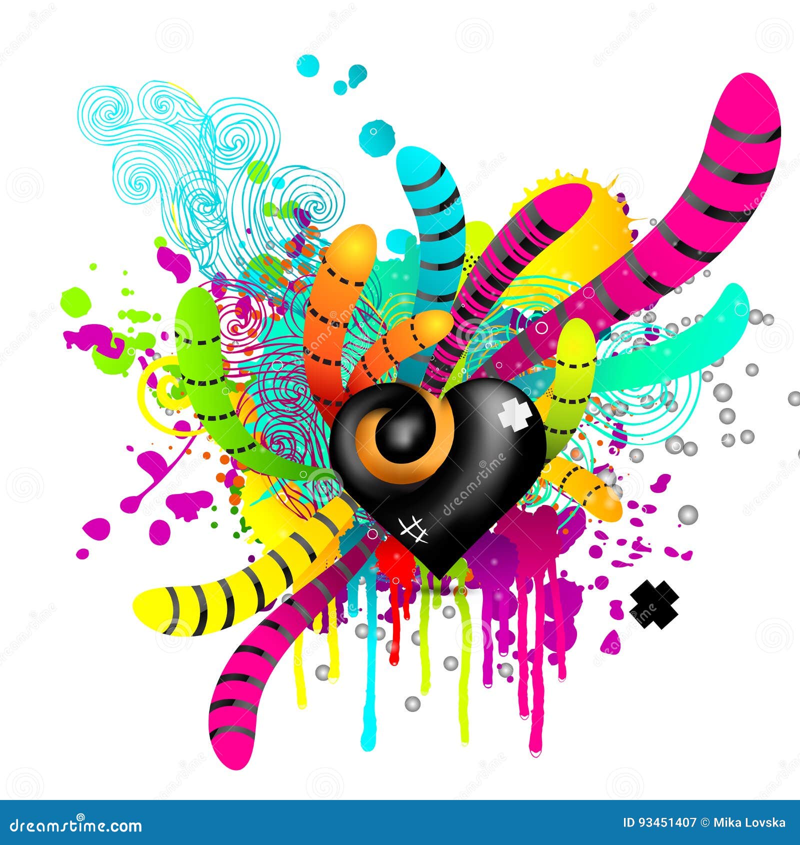 Creative Template Heart Background. Abstract Elements Concept ...
