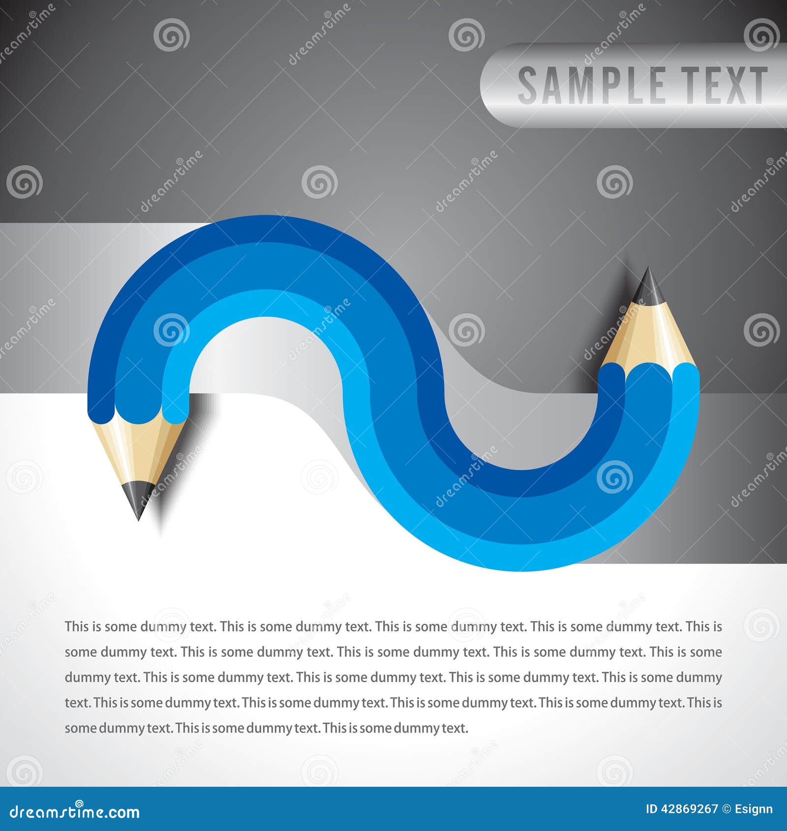 Creative Template with Pencil Banner Stock Vector - Illustration of ...