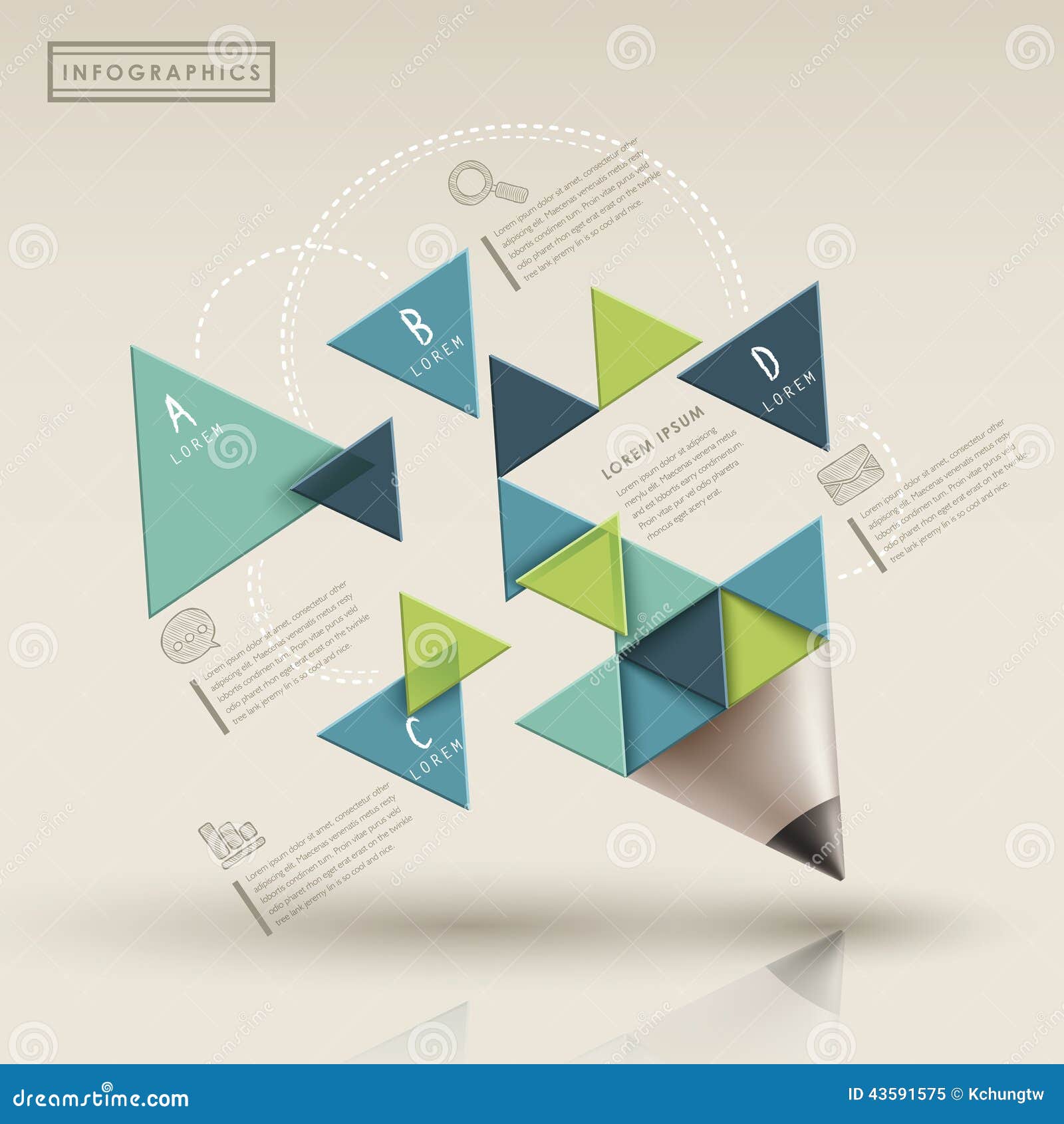 Pencil Infographic Chart Infographic Template Options Vector ...