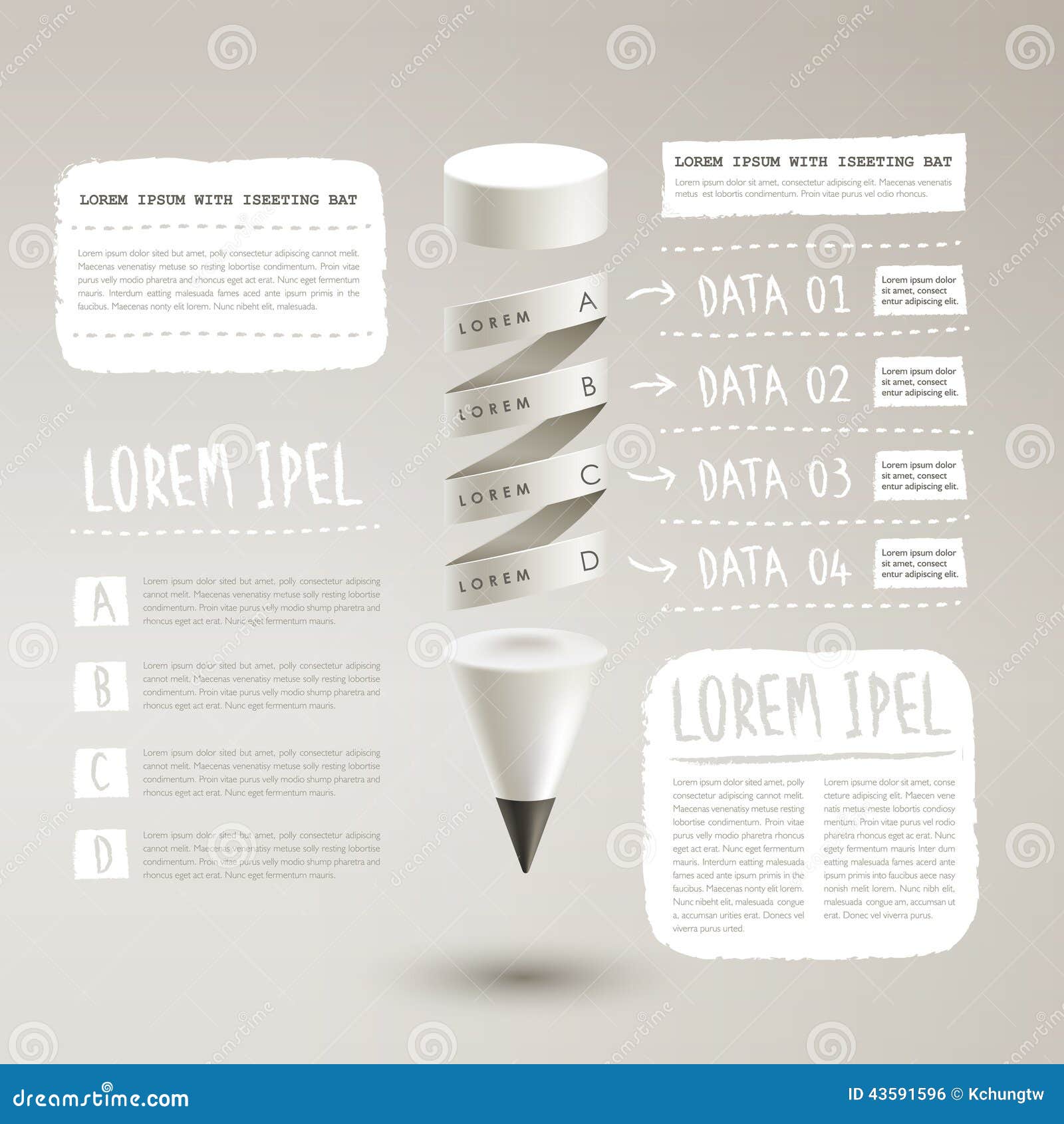 Pencil Infographic Chart Infographic Template Options Vector ...