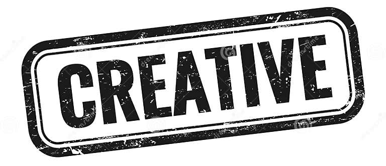 CREATIVE Text on Black Grungy Vintage Stamp Stock Illustration ...