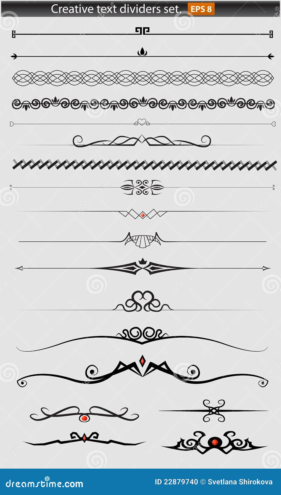 Creative Text Dividers Set Vector Illustration | CartoonDealer.com ...