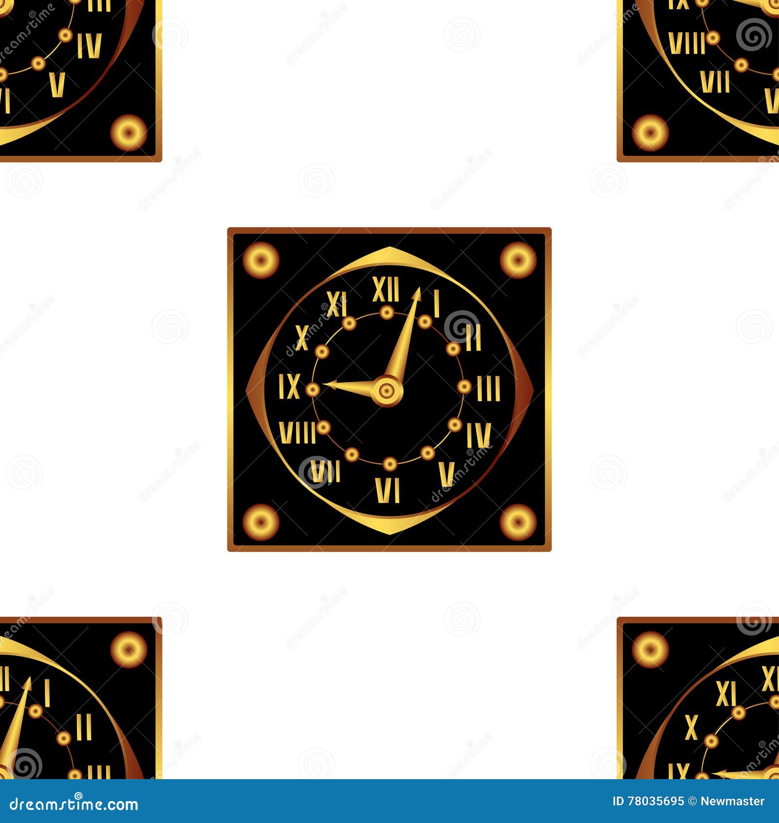 Creative Texture of Ornamental Clock Stock Vector - Illustration of ...