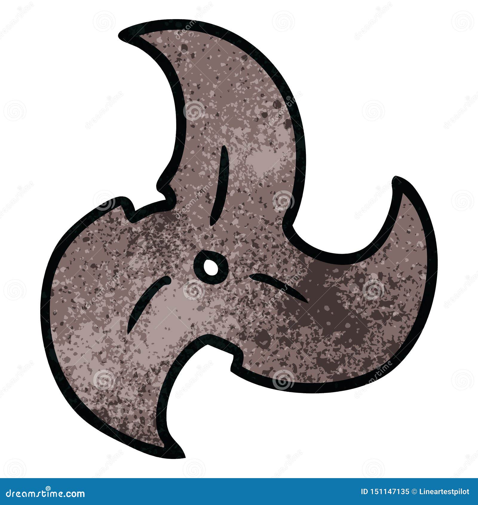 A Creative Textured Cartoon Doodle of a Single Ninja Throwing Star ...