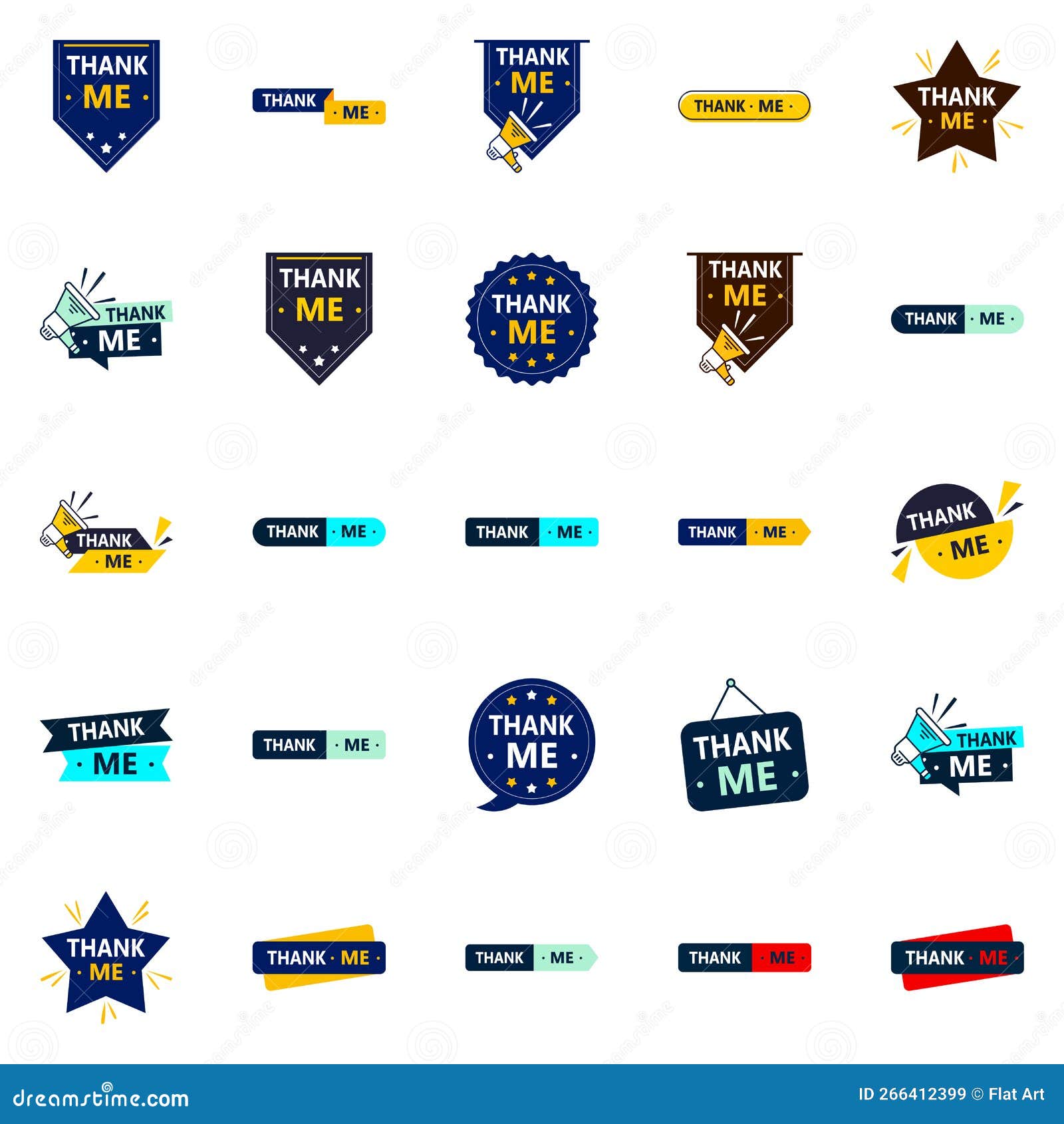 25 Creative Thank Me Banners To Show Your Appreciation Stock Vector ...