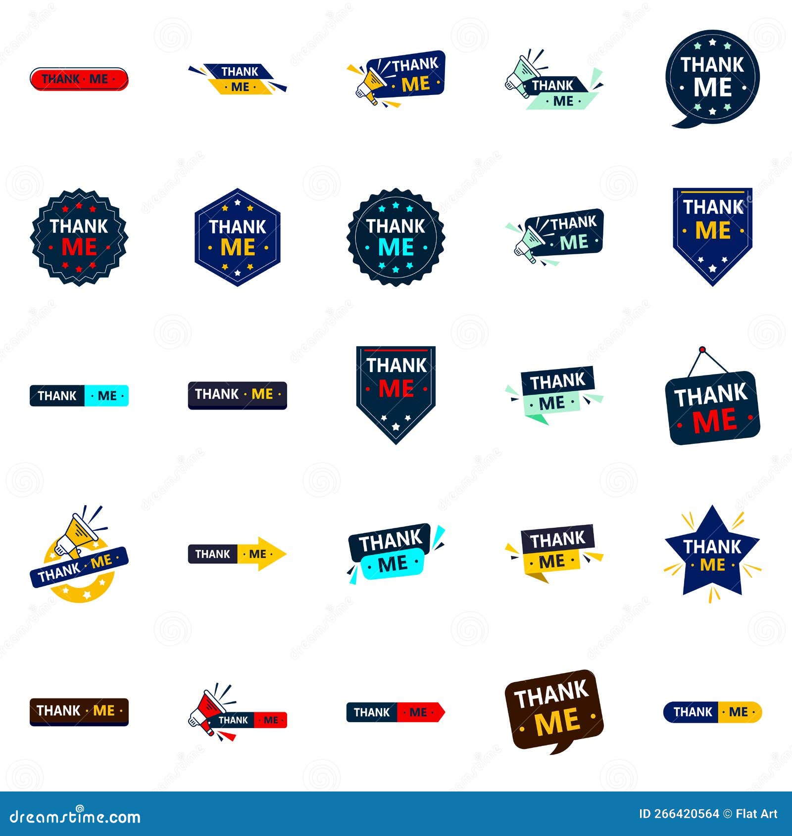 25 Creative Thank Me Banners To Show Your Appreciation Stock Vector ...