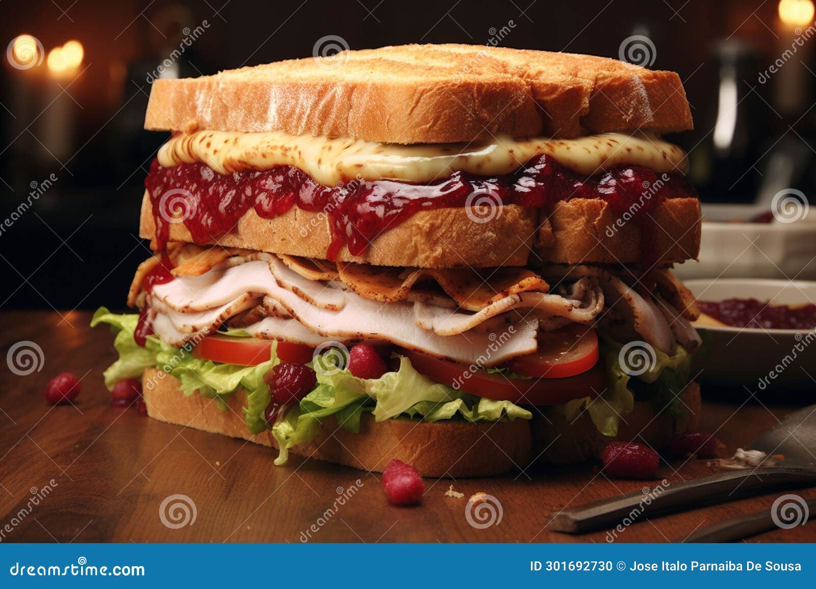 Creative Thanksgiving Sandwich with Layers of Stock Illustration ...