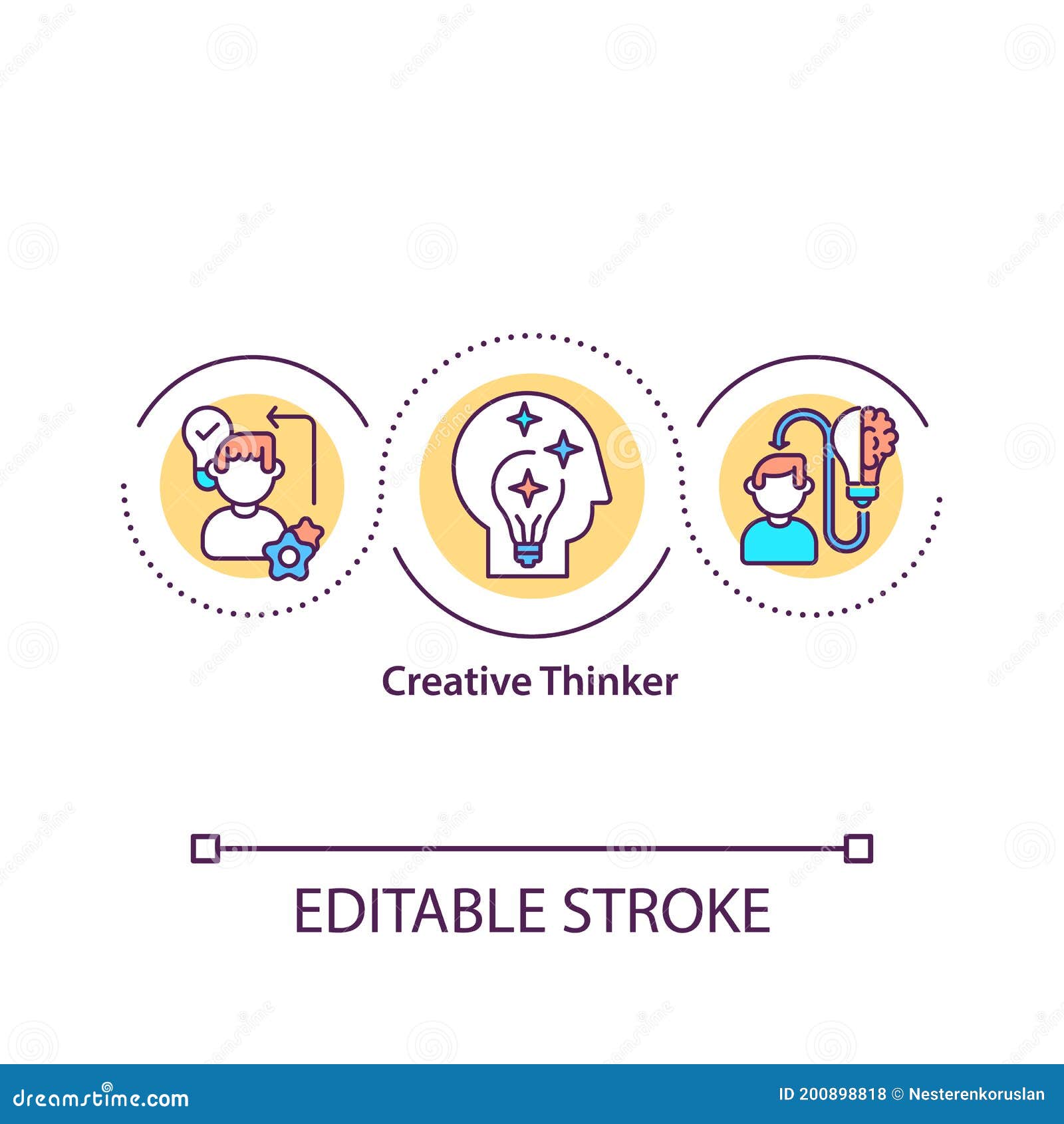 Creative Thinker Concept Icon Stock Vector - Illustration of notion ...