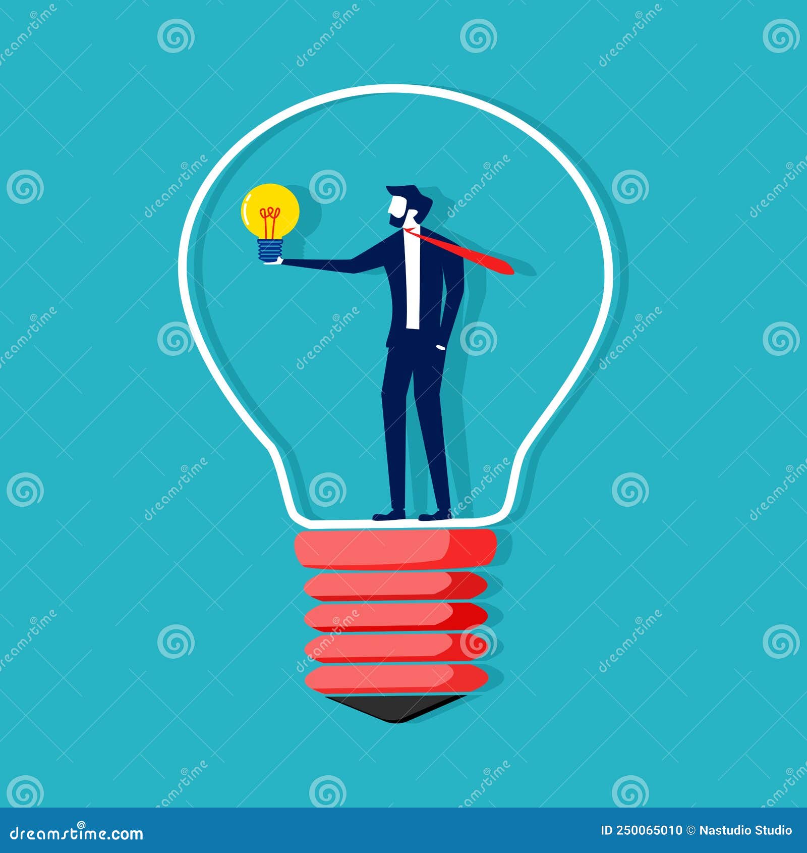 Creative Thinker in Creative Light Bulb. Business Concept Vector Stock ...