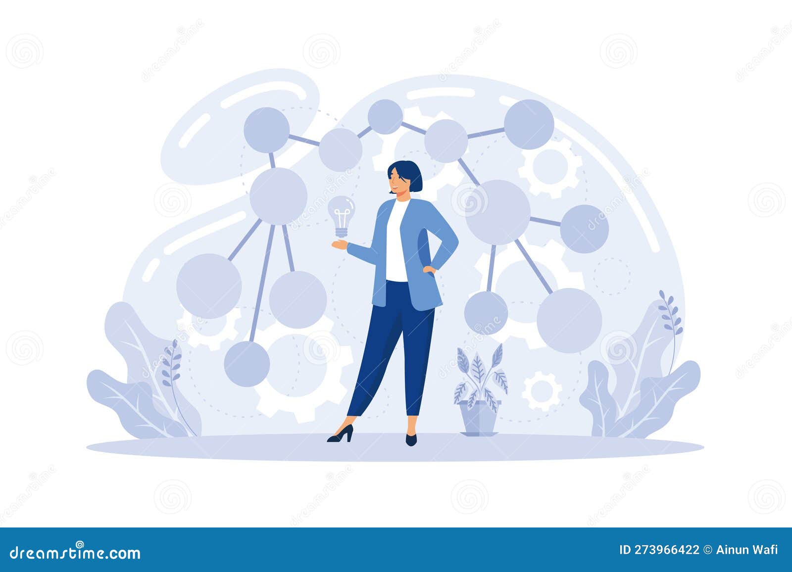 Creative Thinking Abstract Concept Vector Illustration. Startup Accelerator, Team Brainstorming ...