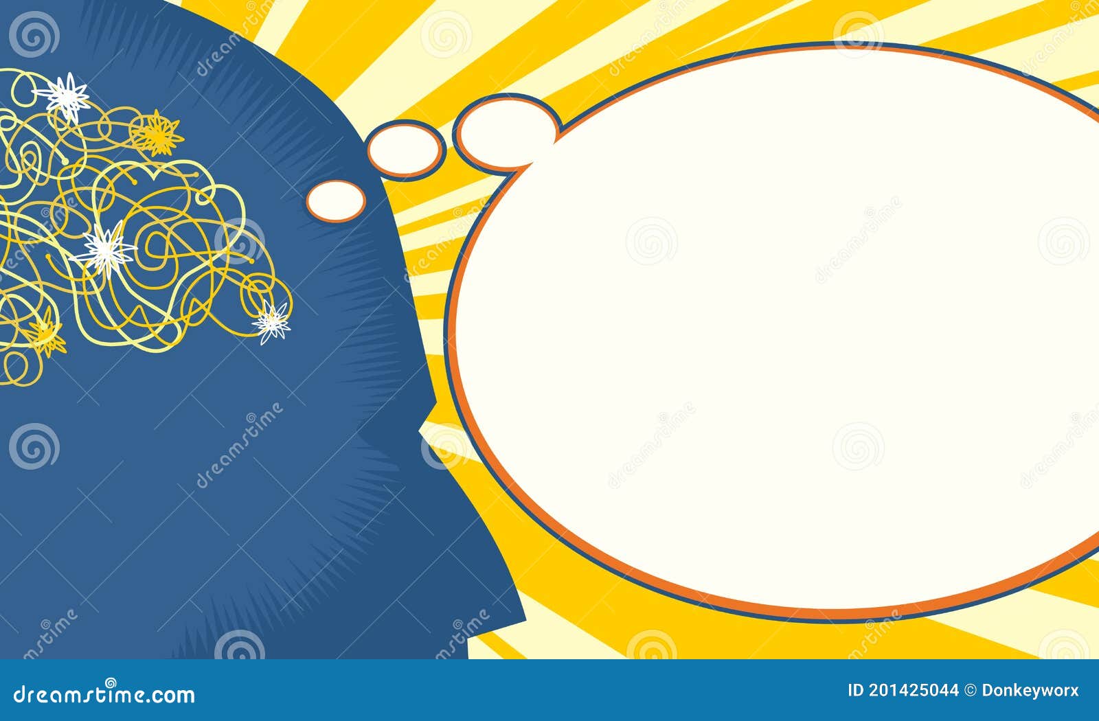 Creative Thinking Aloud Head with Bright Spark Thought Process To Think ...